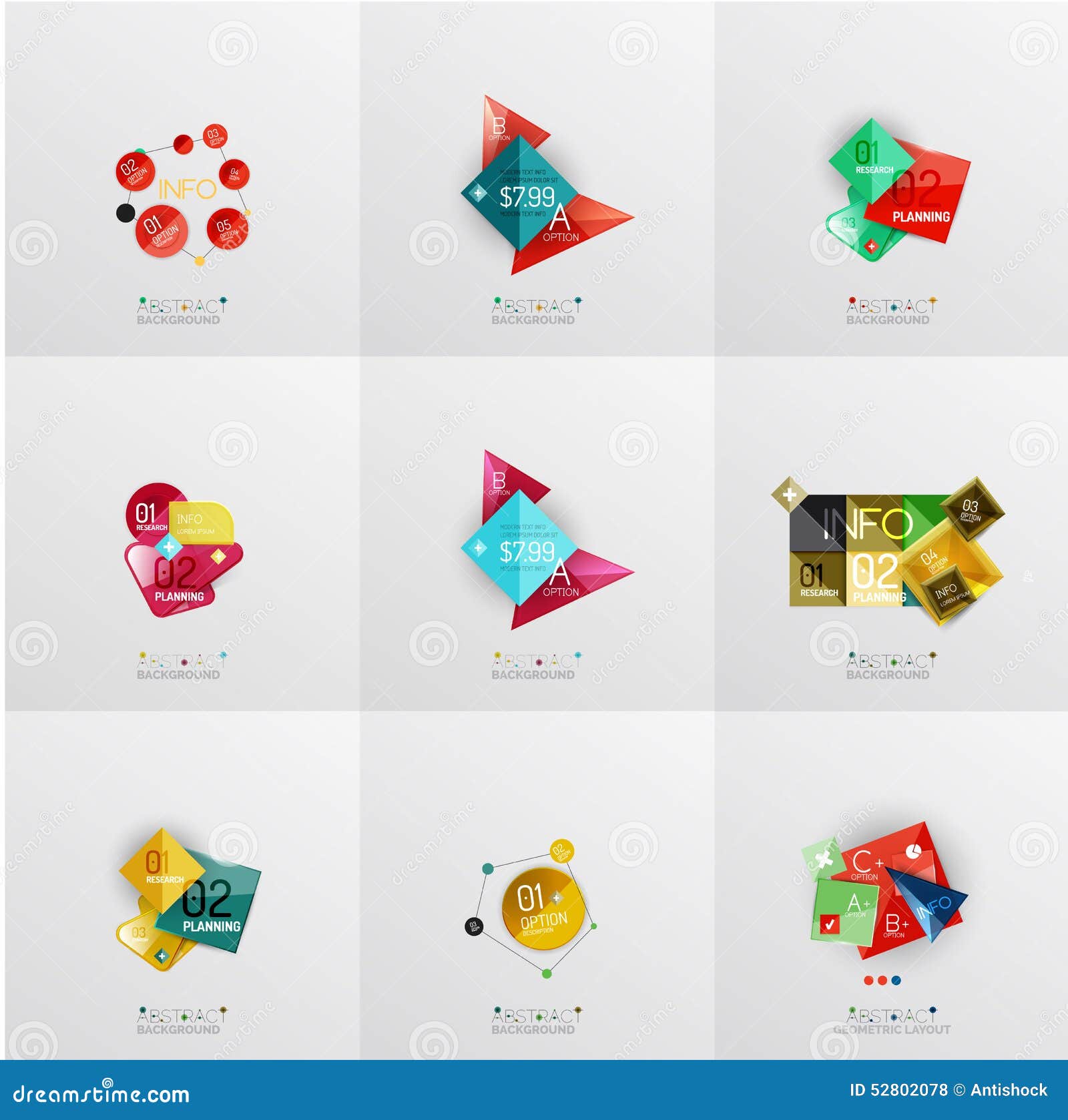 Set of Paper Graphic Layouts Stock Vector - Illustration of banner ...