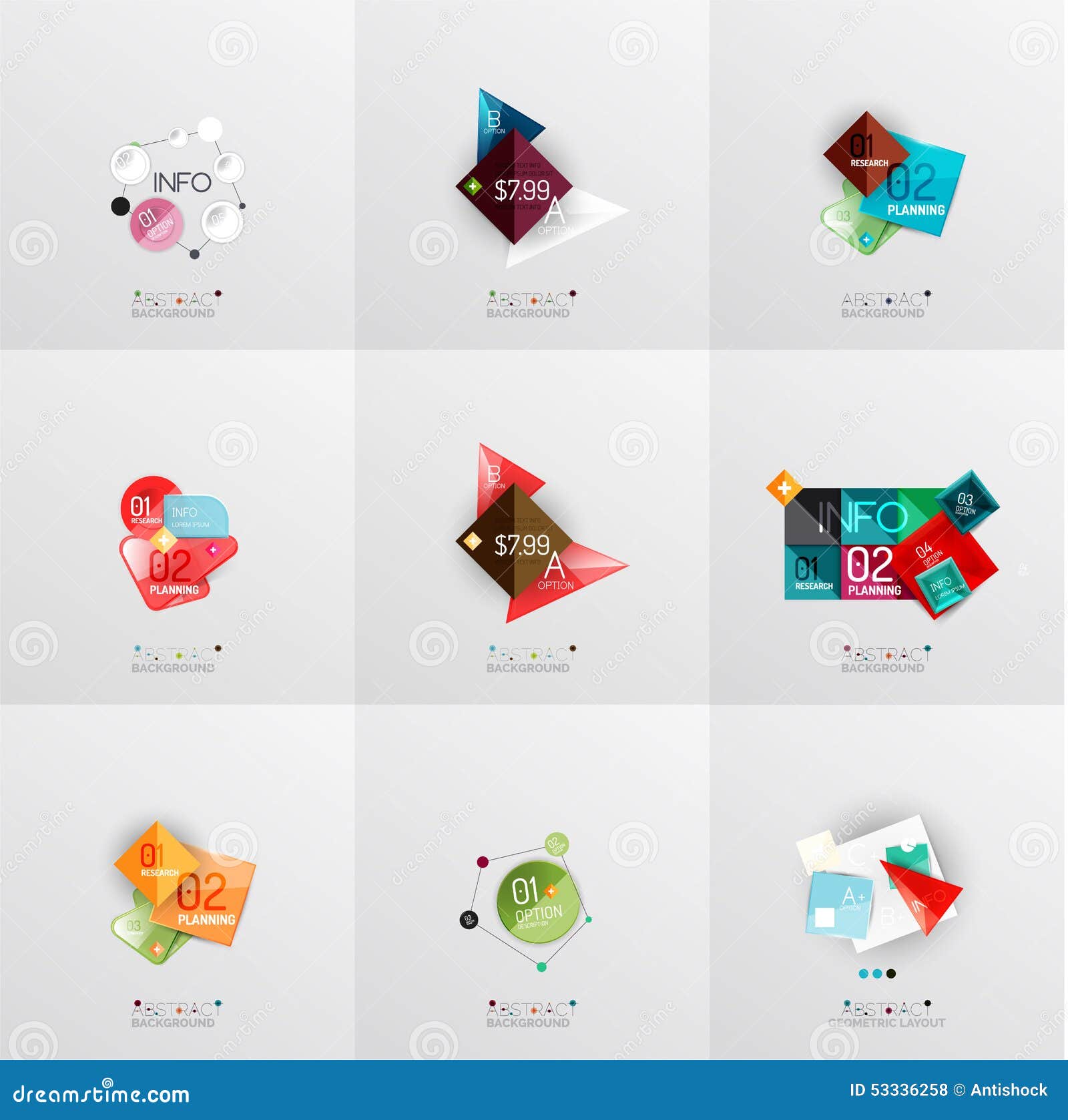 Set of Paper Graphic Layouts Stock Vector - Illustration of choice ...