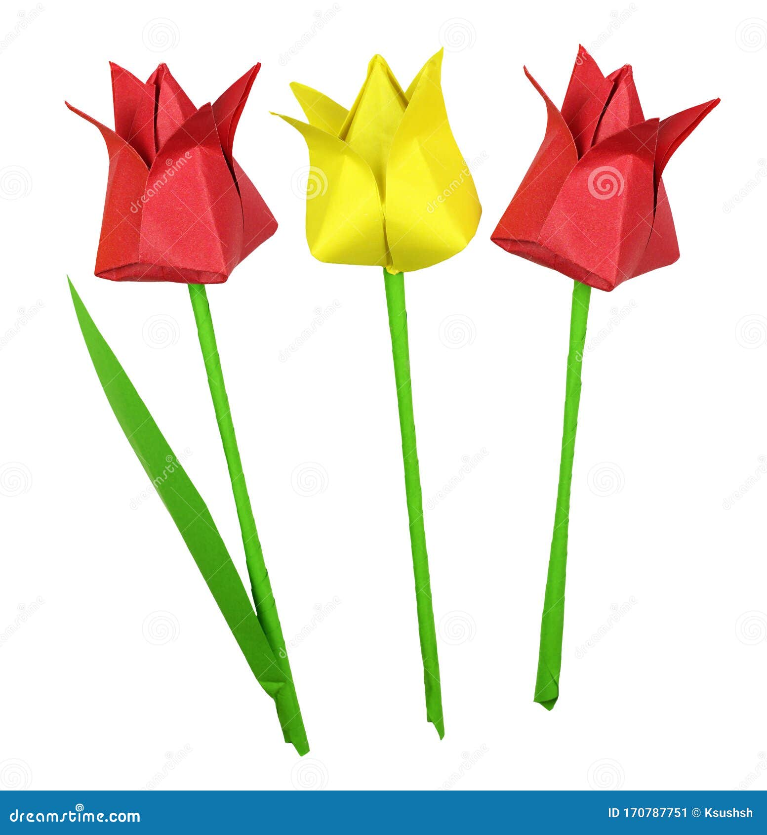 Set of Paper Handmade Tulip Flowers Stock Image - Image of romantic ...