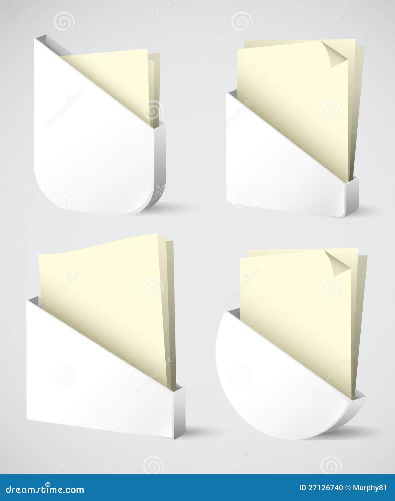 Set of paper holders stock vector. Illustration of template - 27126740