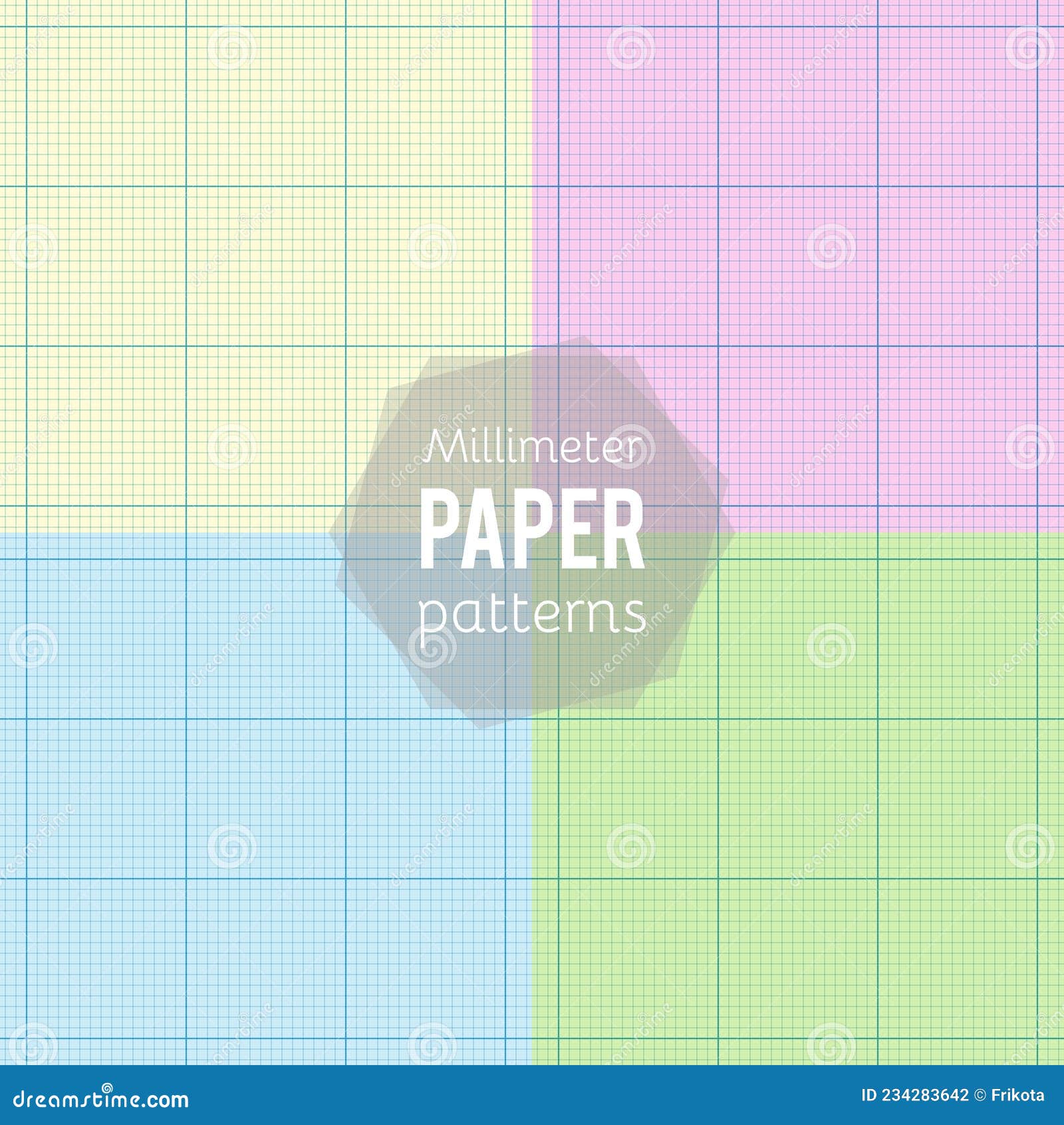 Set: Paper Patterns. Millimeter Papers in Different Colors Stock Vector ...