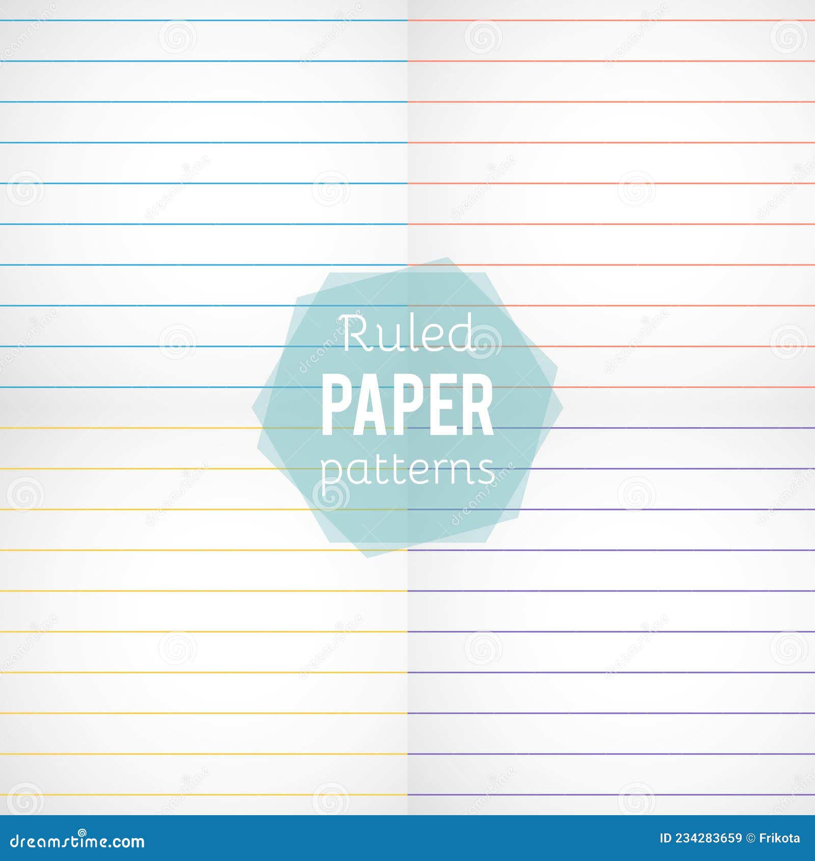 Set: Paper Patterns. Ruled Papers in Different Colors Stock Vector ...