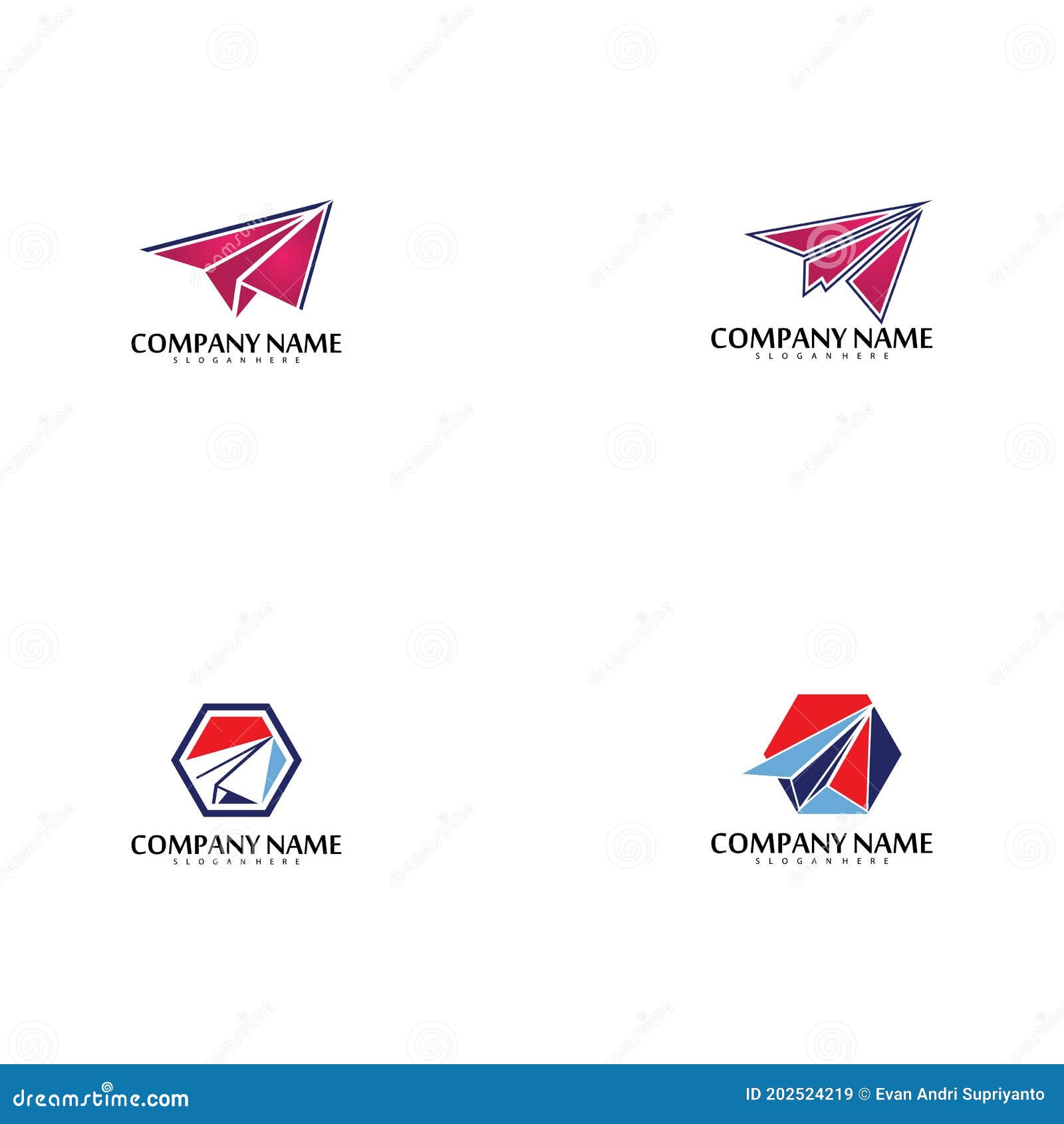 Set Paper Plane Logo Vector Illustration Stock Vector - Illustration of ...