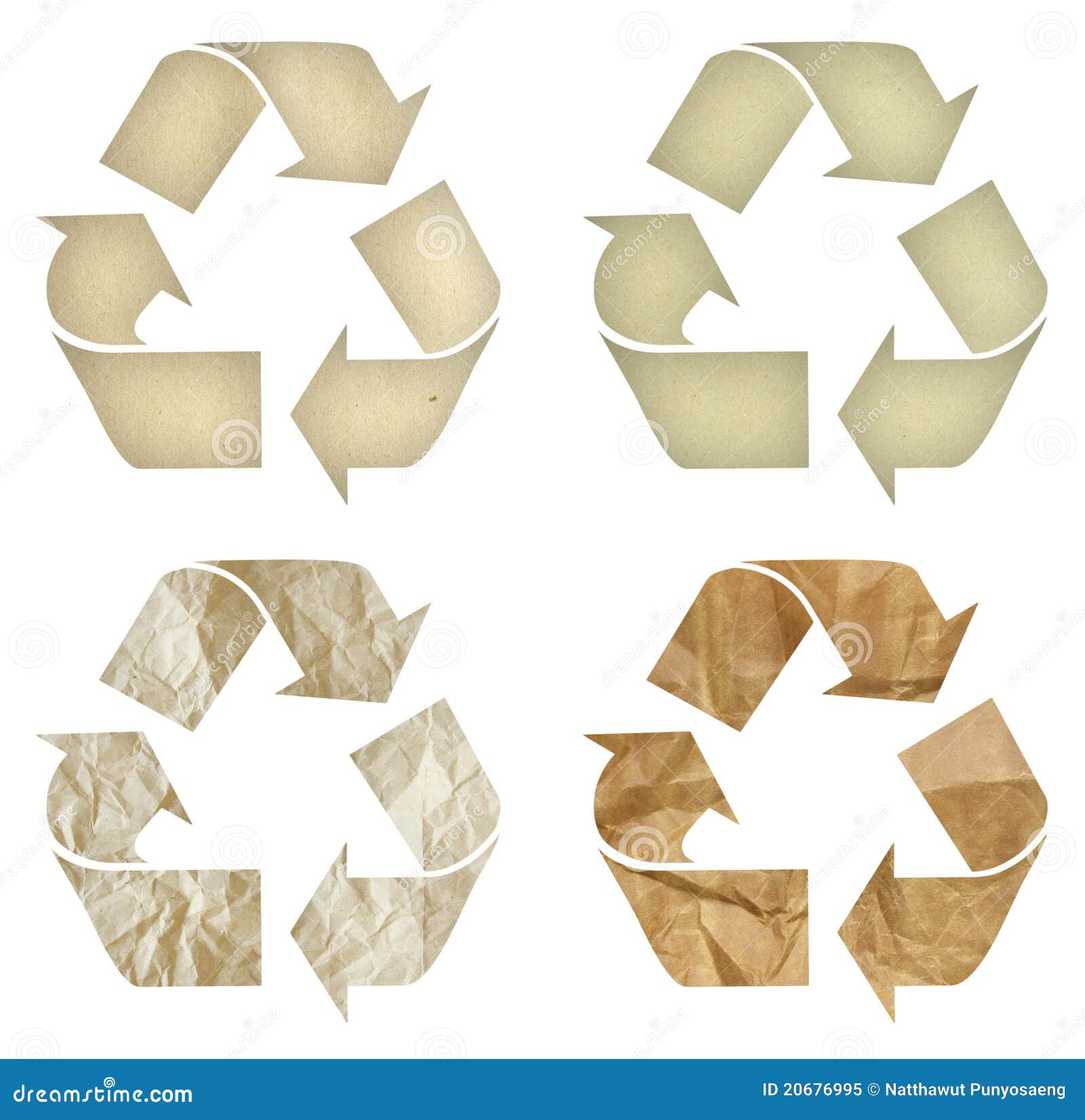 Set of Paper Recycling Symbol Isolated Stock Illustration ...