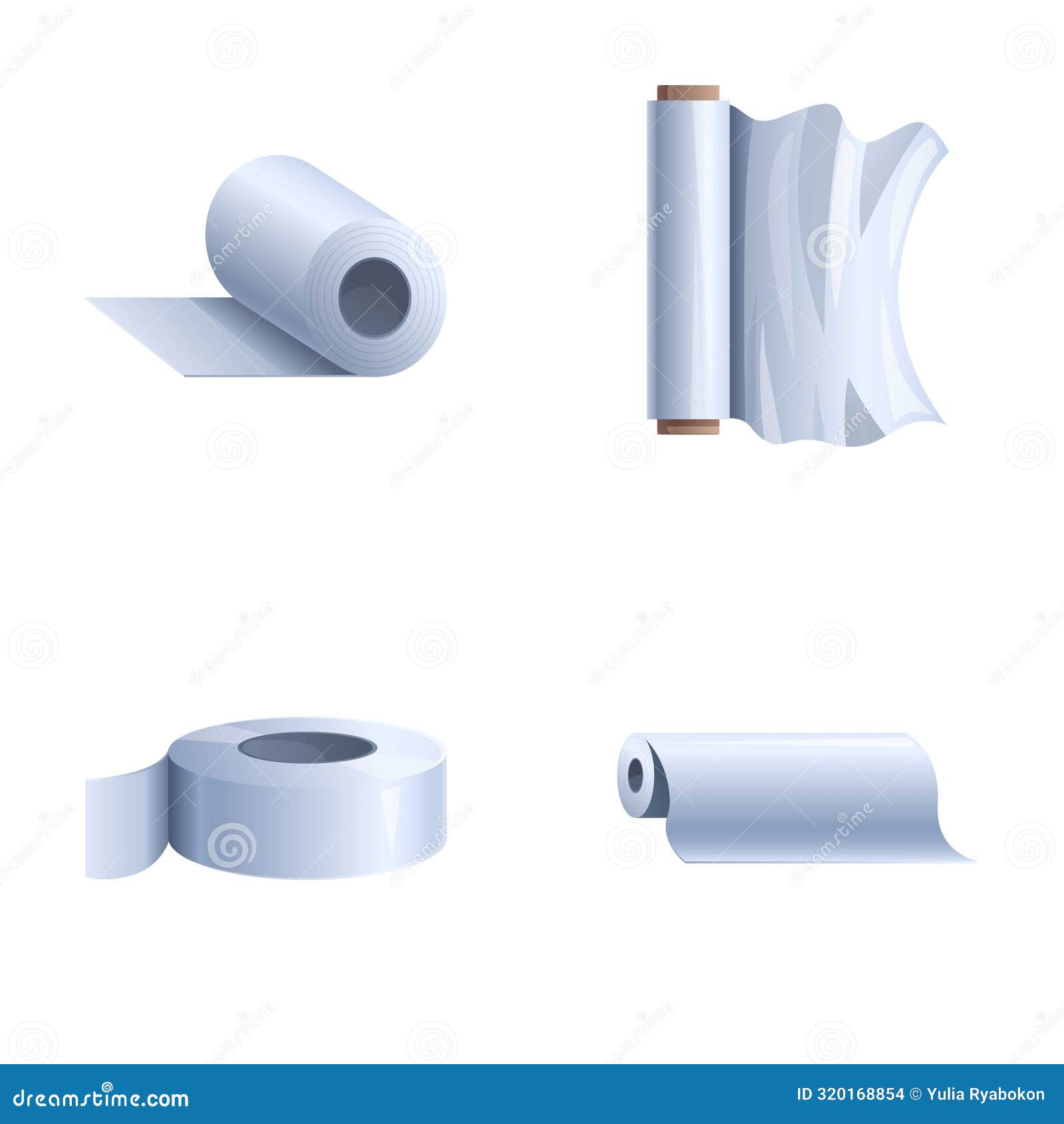 Set of Paper Roll Illustrations Stock Vector - Illustration of isolated ...