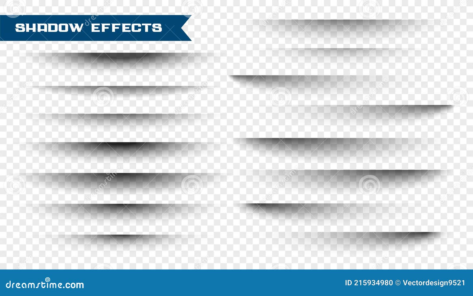 Set of Paper Shadow Effect on Transparent Background Stock Vector ...