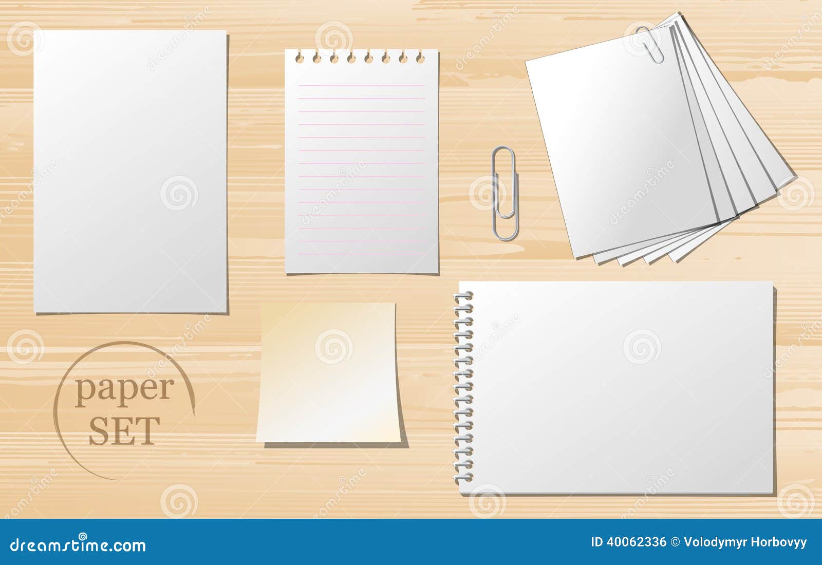 Set of paper sheets stock vector. Illustration of office - 40062336