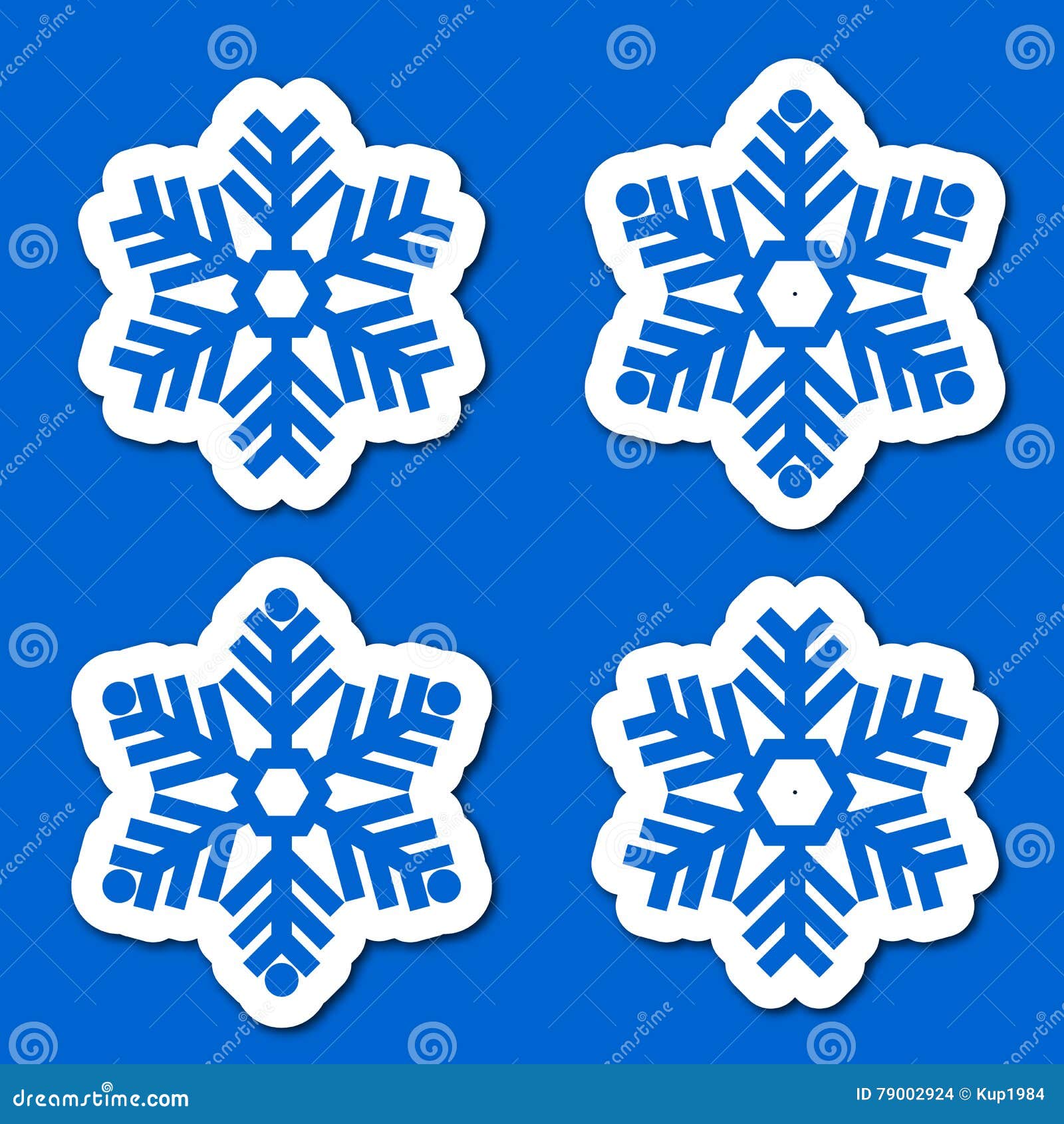 Set Paper Snowflakes, Vector Illustration. Stock Vector - Illustration ...