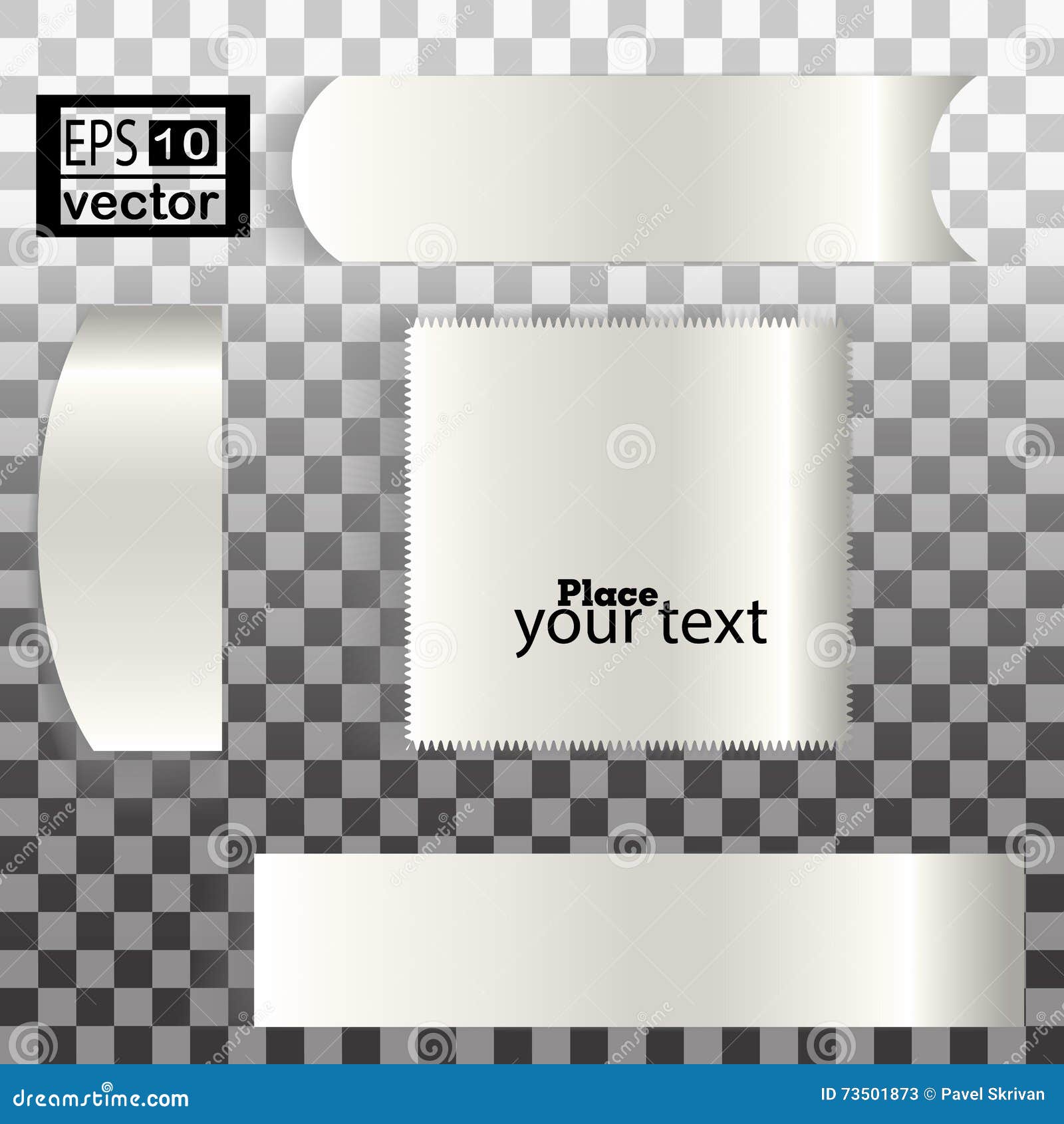 Set of Paper Stickers on Transparent Background Stock Vector ...