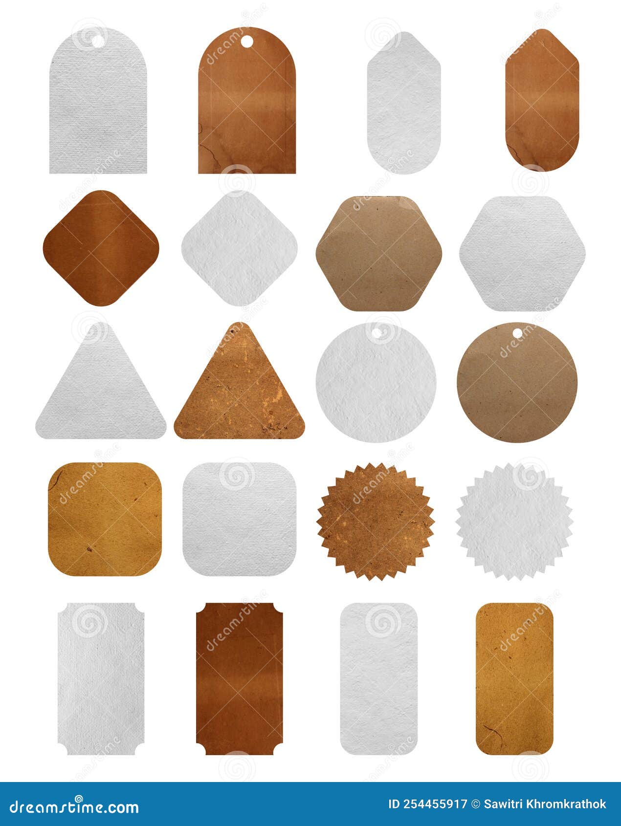 Set of Paper Tag Labels Notepaper Texture Background Stock Illustration ...