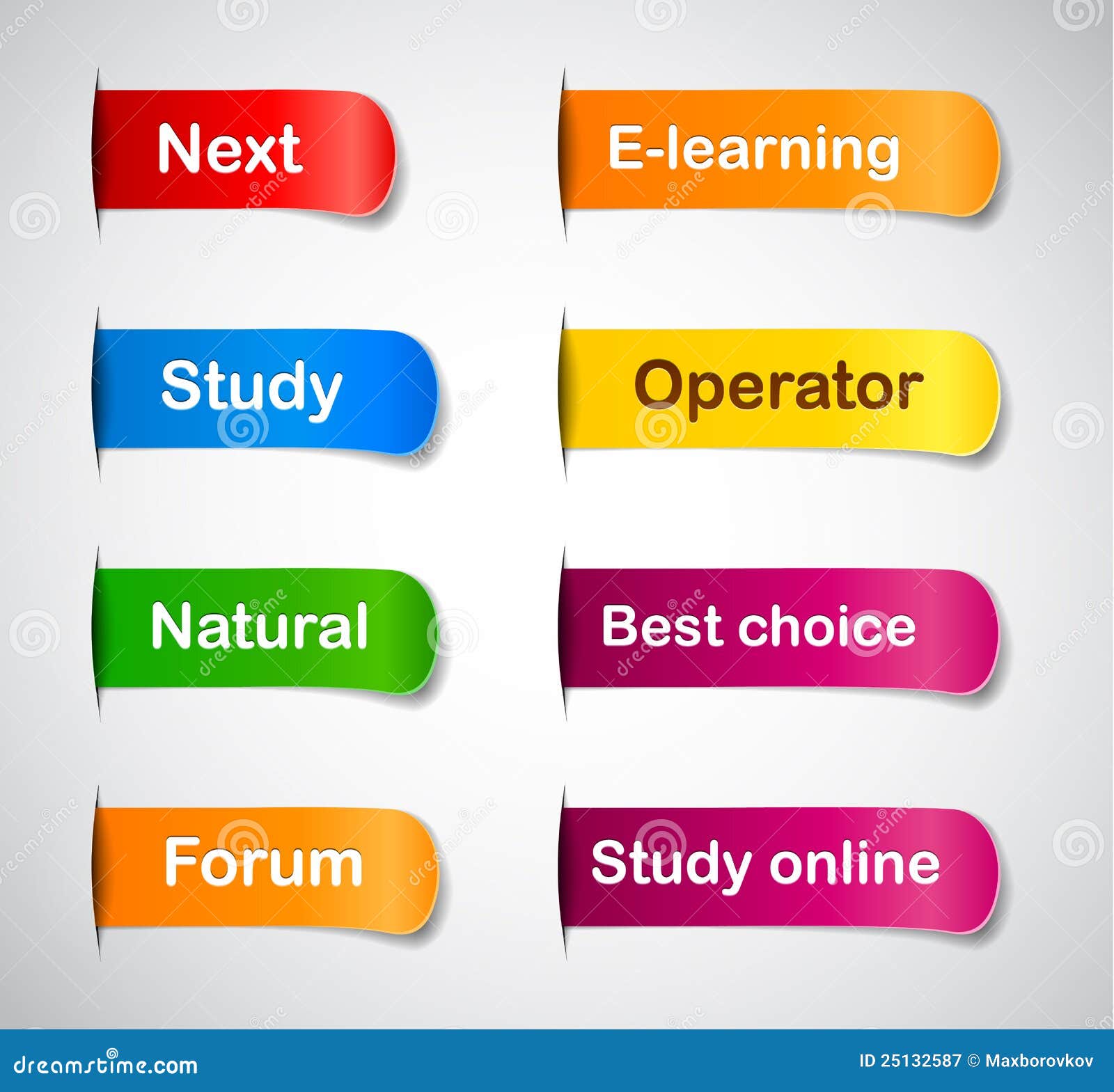 Set of paper tags. stock vector. Illustration of message - 25132587