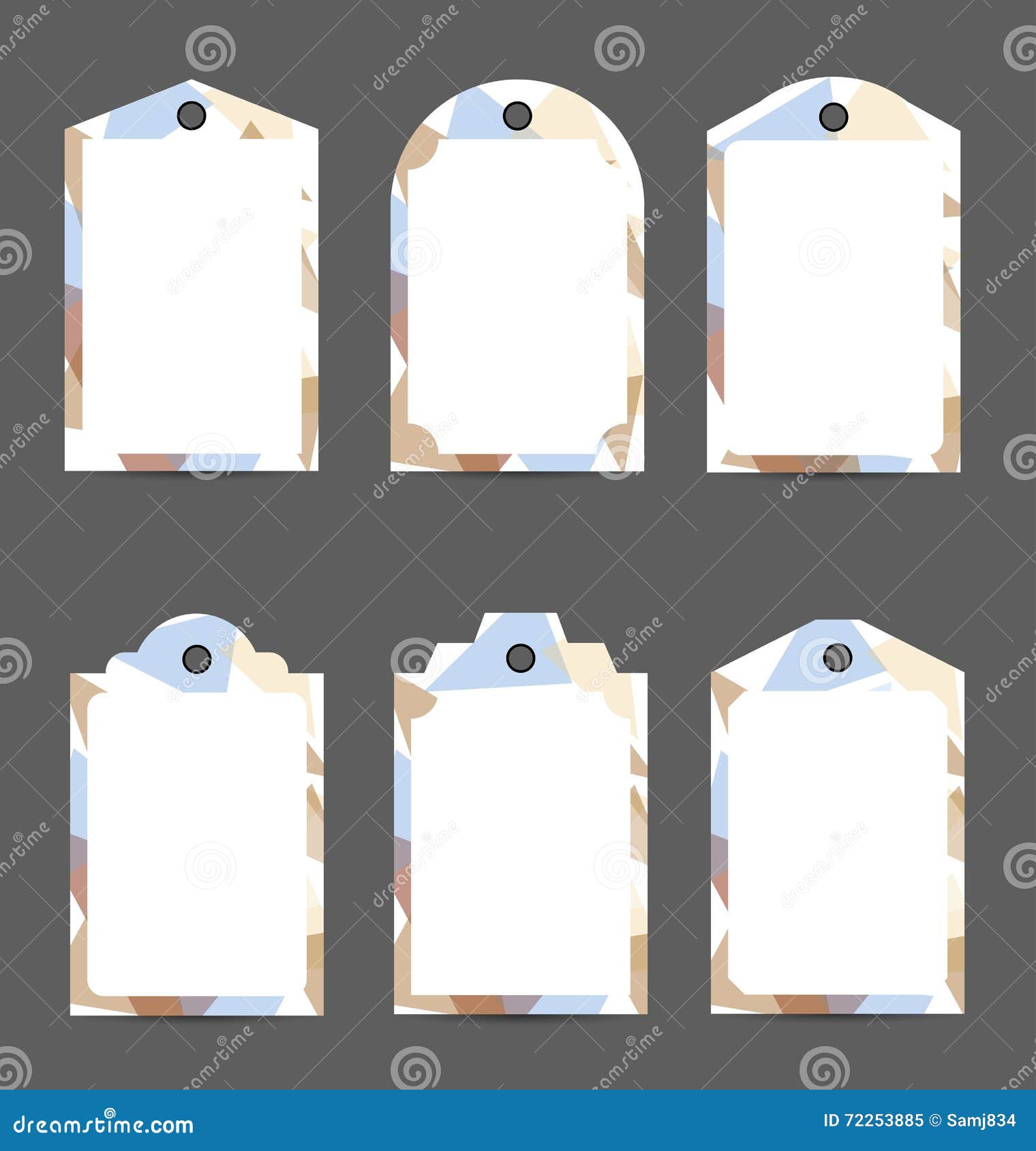 Set of Paper Tags Template stock vector. Illustration of stationery ...