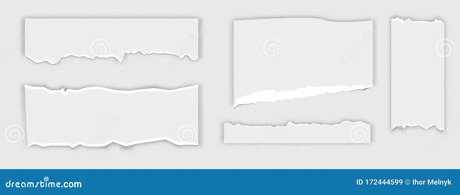 Set of paper tears stock vector. Illustration of note - 172444599