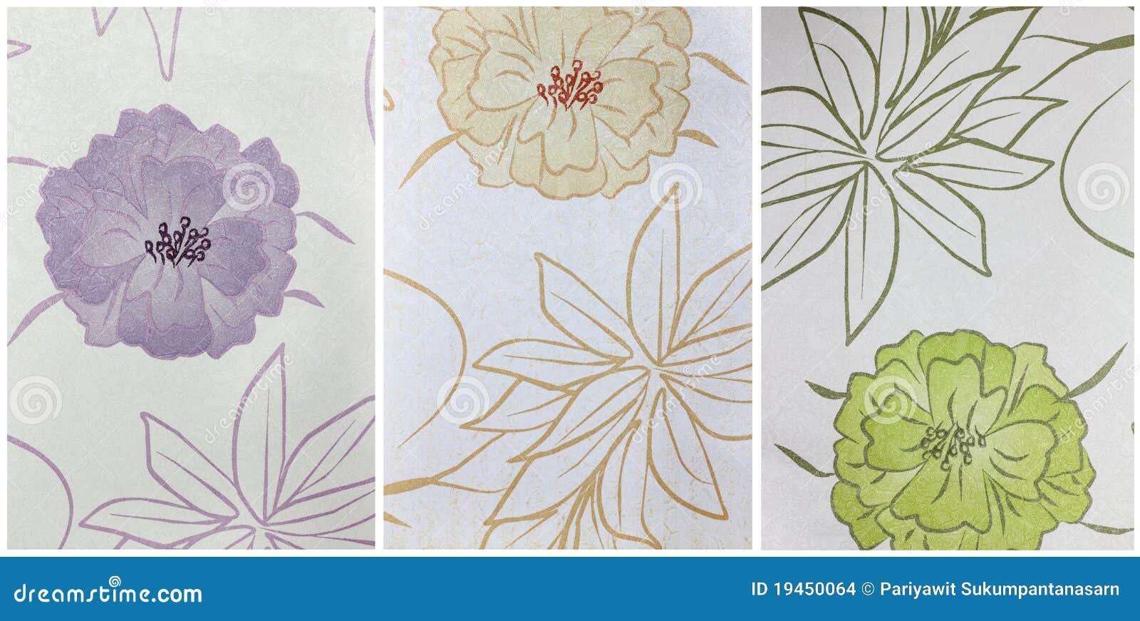 Set Paper Texture,with Flower Pattern Stock Photo - Image of stationery ...
