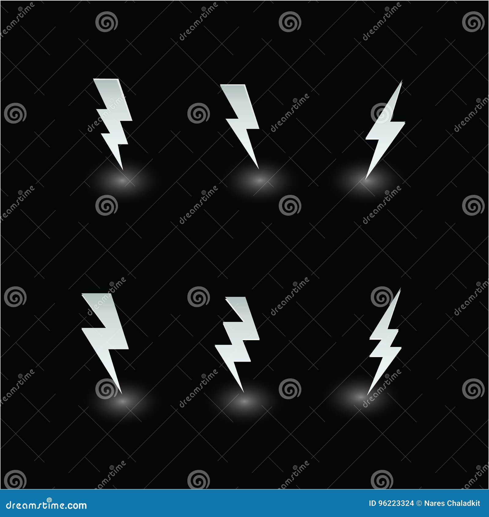 Set Paper Thunder Ideas Design Illustration Graphic Stock Illustration ...