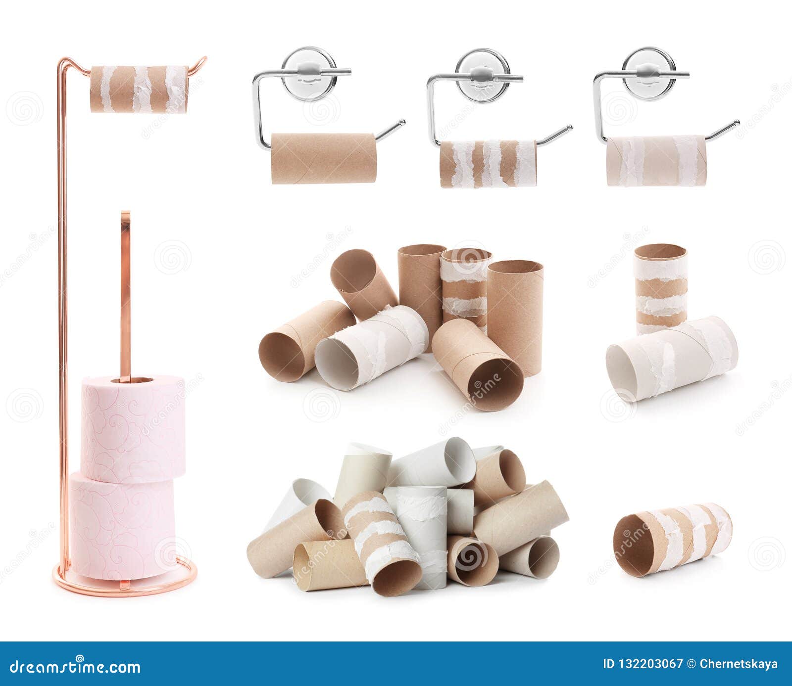 Set with Paper Toilet Rolls and Empty Tubes Stock Image - Image of ...