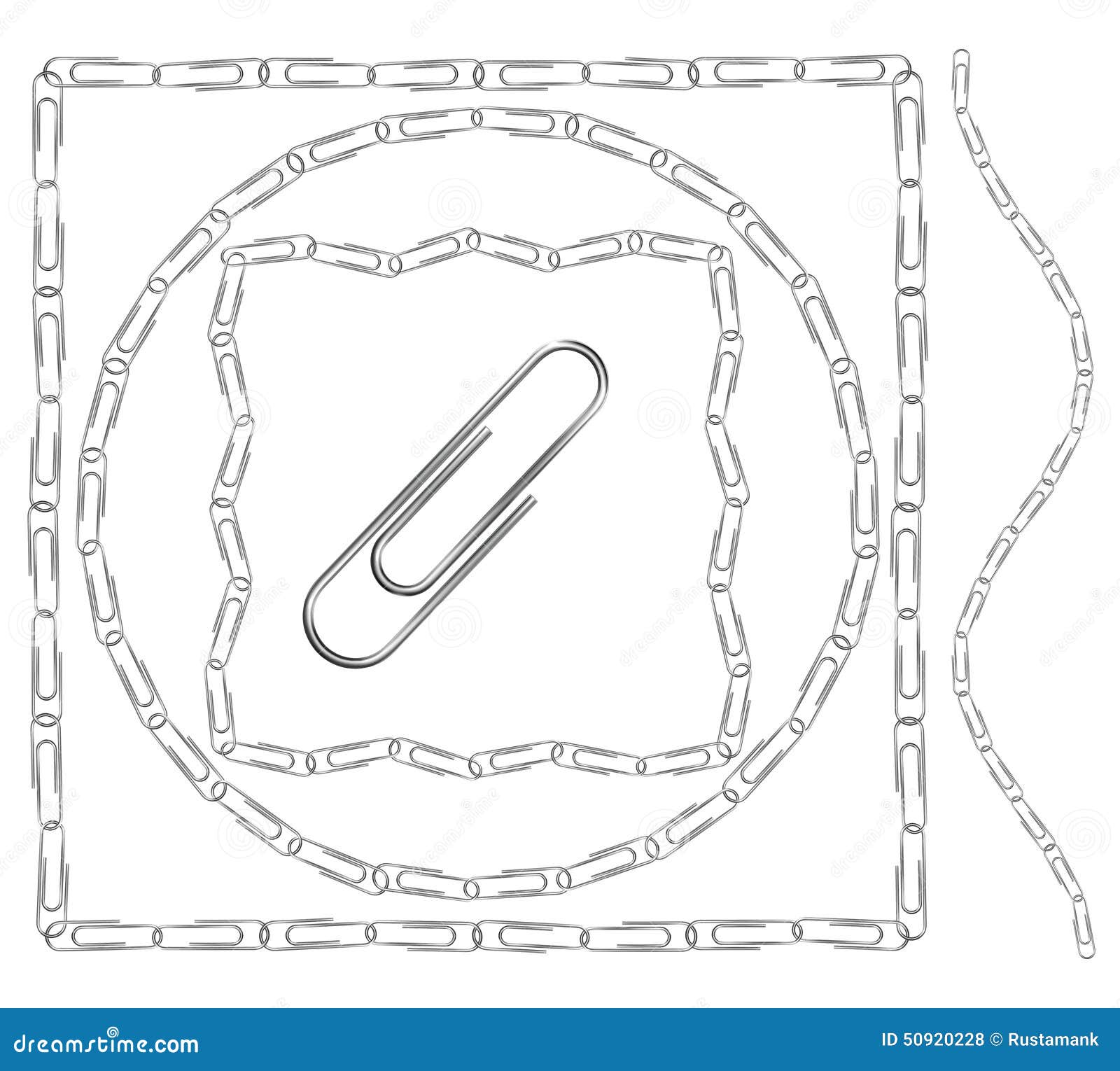 Set of Paperclip Borders and Frames Stock Vector - Illustration of ...