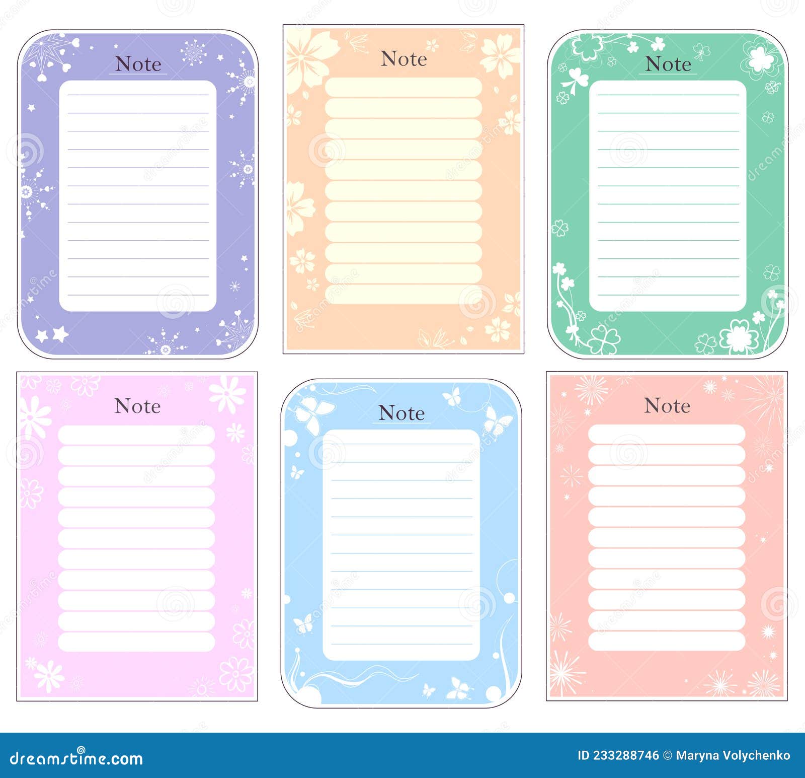 Set of Papers, Actual Set for Writing To-do S, Pages for a Planner or ...