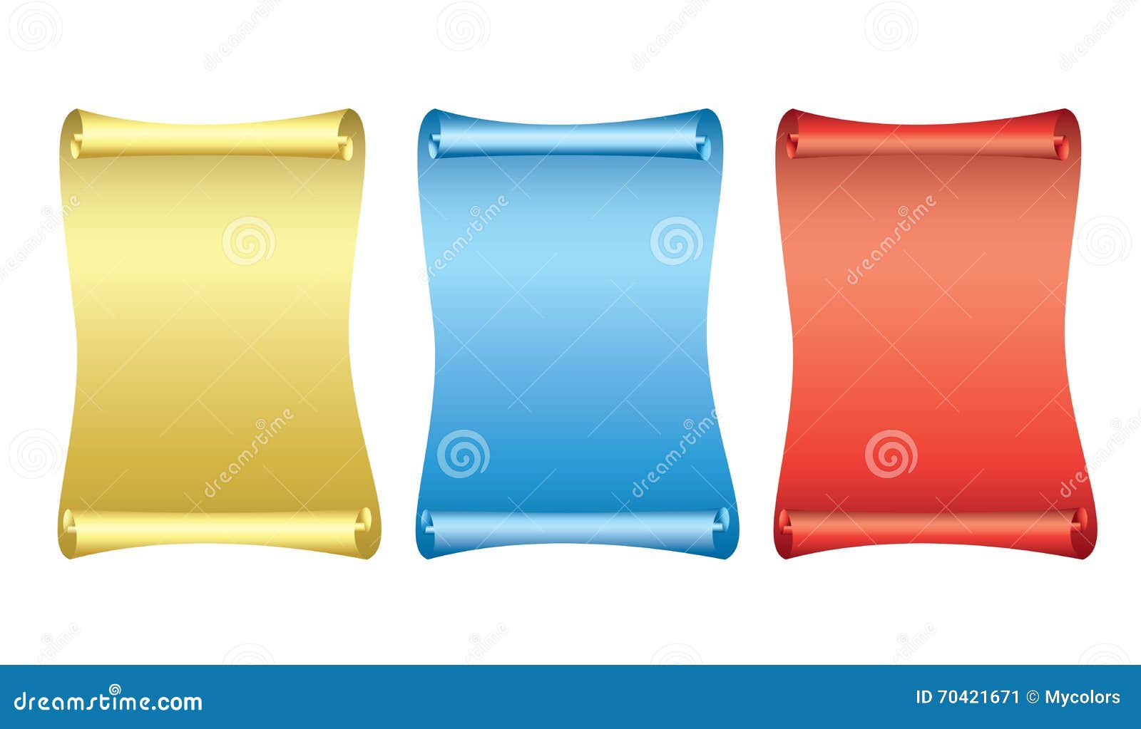 Set of Papyruses - Color Vector Papers Stock Vector - Illustration of ...