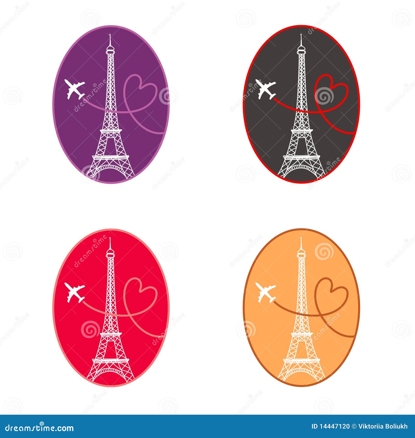Set of Paris icons stock illustration. Illustration of airplane - 14447120