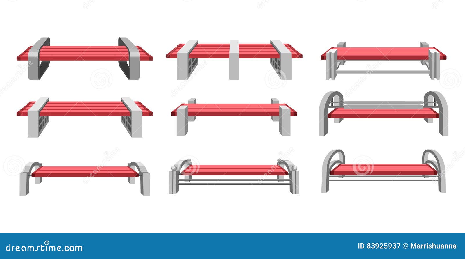 Set park benches stock vector. Illustration of prospect - 83925937
