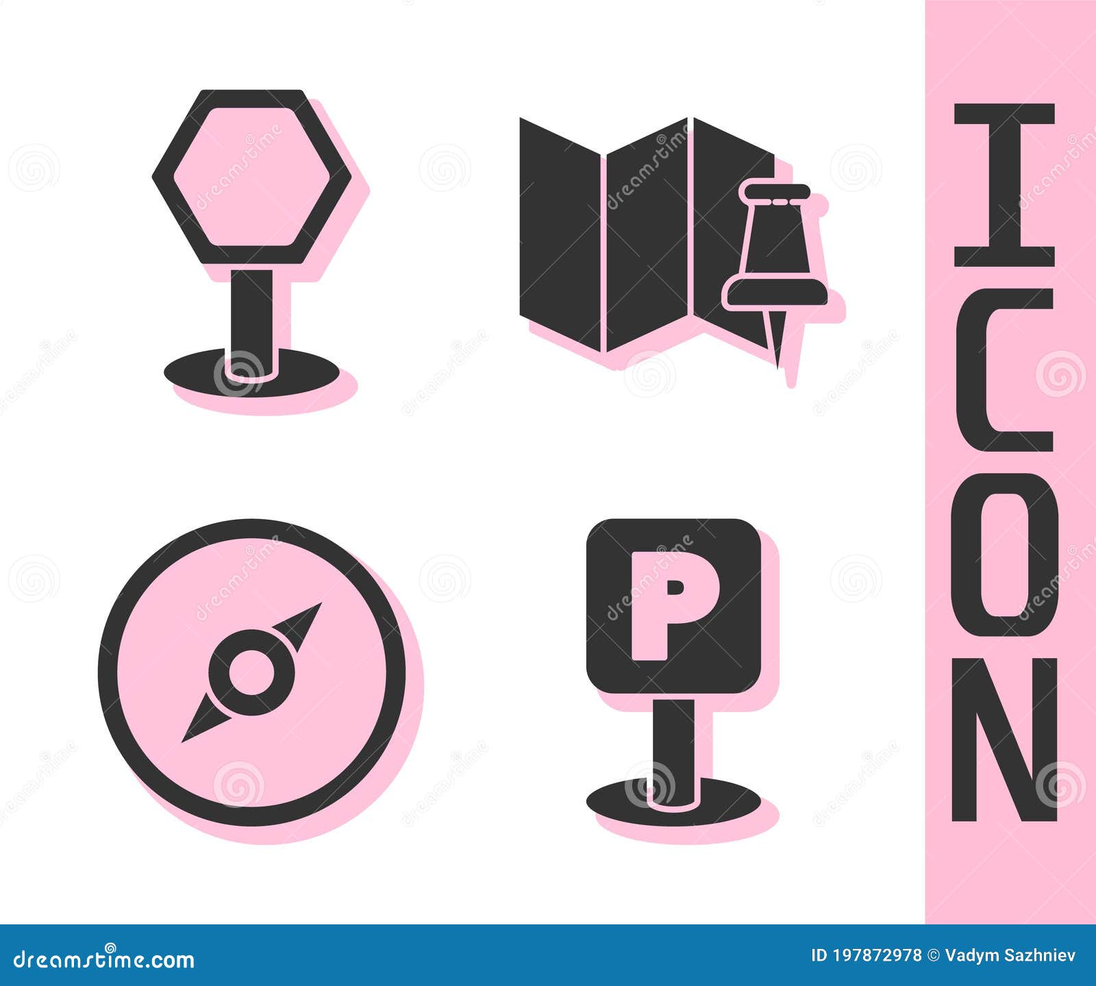 Sign Of Compass To Determine Cardinal Directions Vector Illustration ...