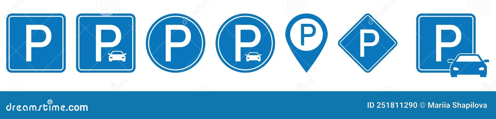 Set of parking signs stock vector. Illustration of label - 251811290