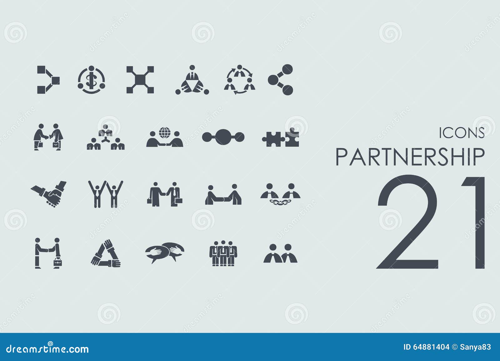 Set of partnership icons stock vector. Illustration of creative - 64881404