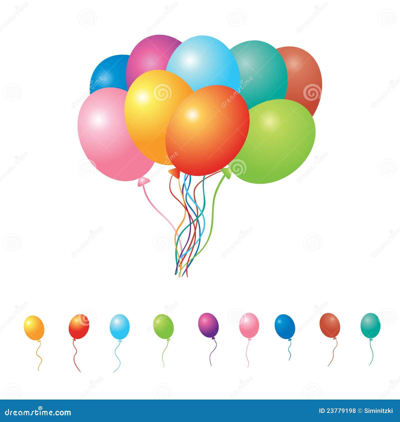 Set of party balloons stock vector. Illustration of symbol - 23779198