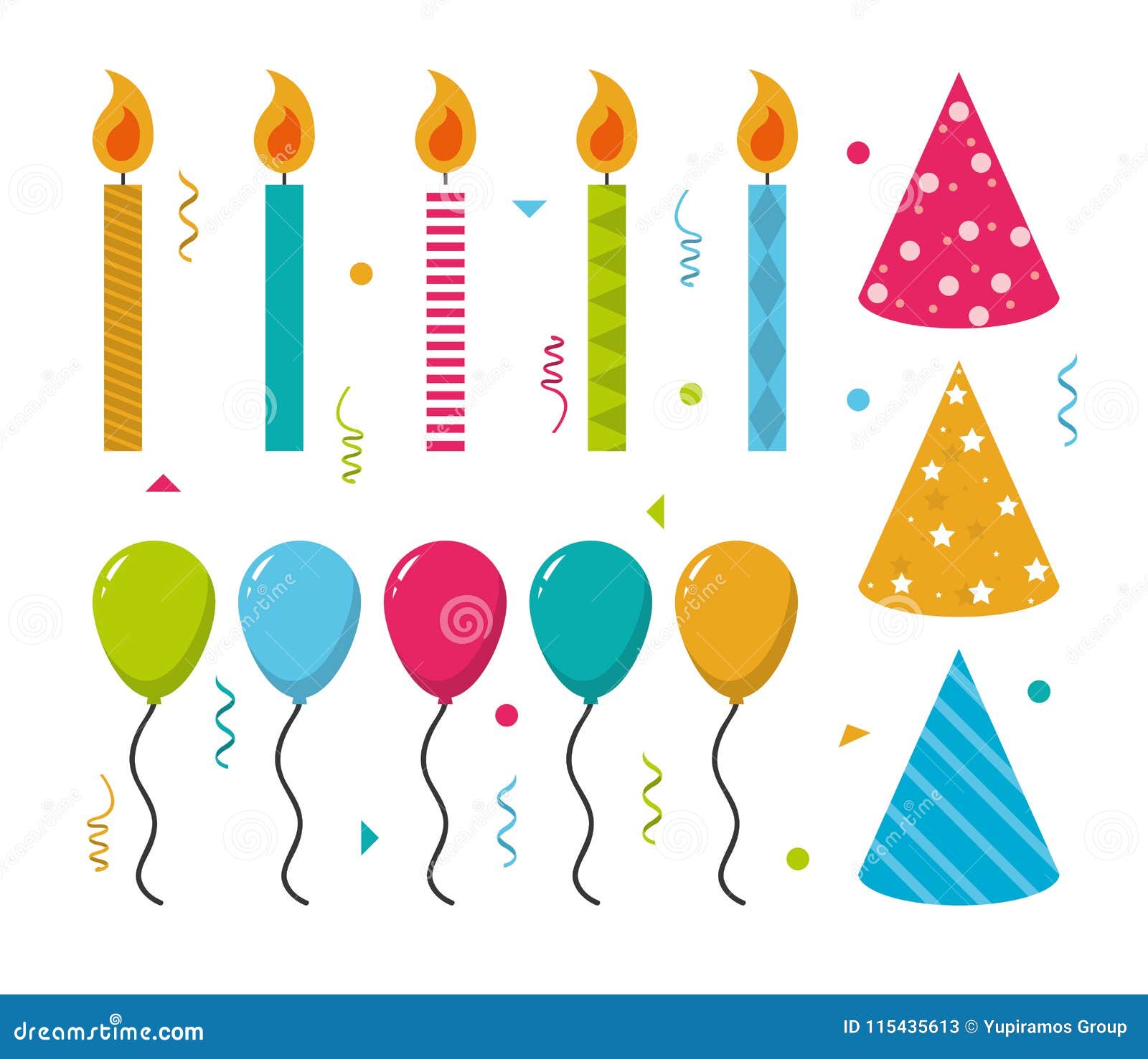 Set of party elements stock vector. Illustration of calligraphic ...