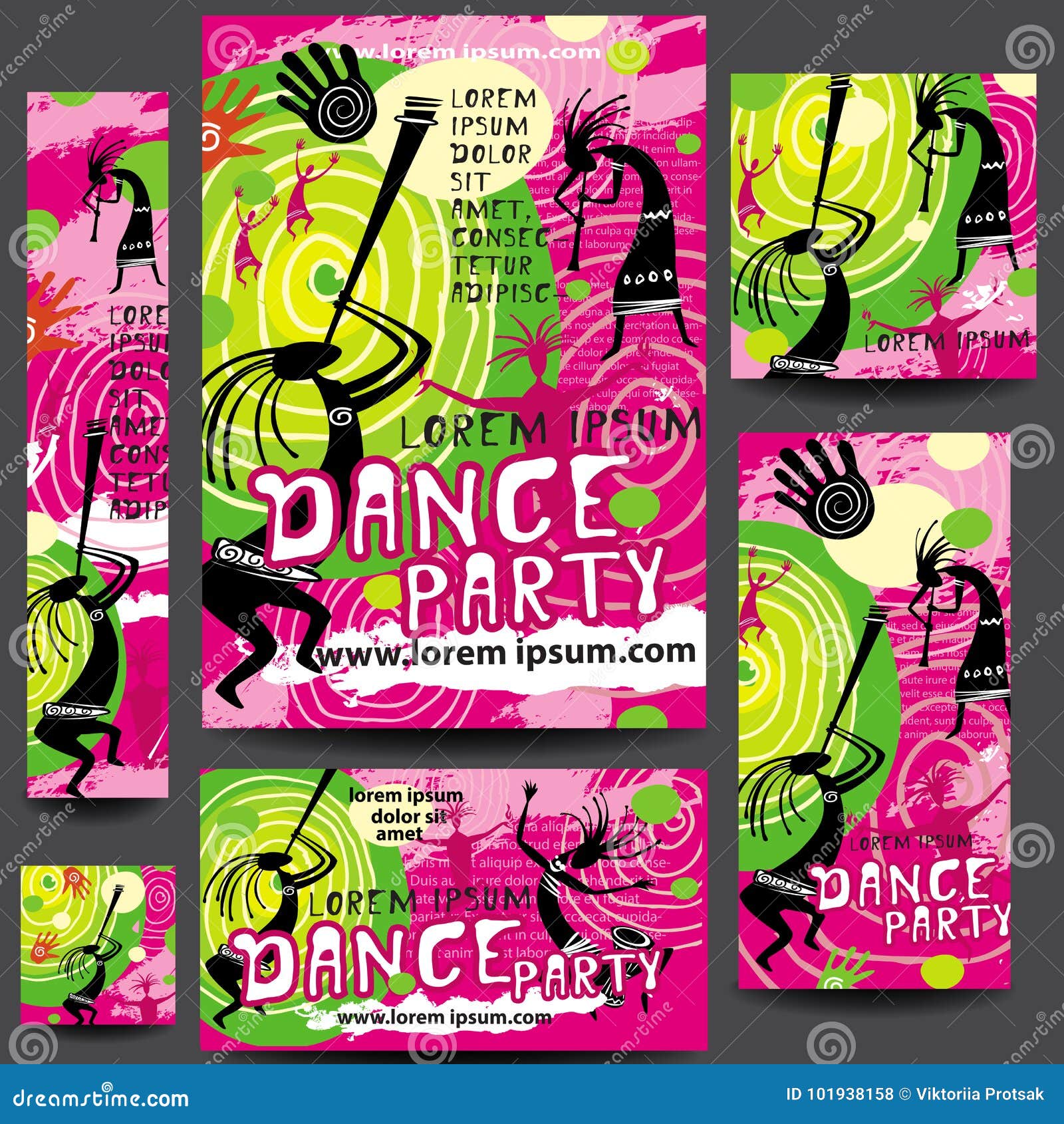 Set of Party or Festival Poster Template Stock Vector - Illustration of ...