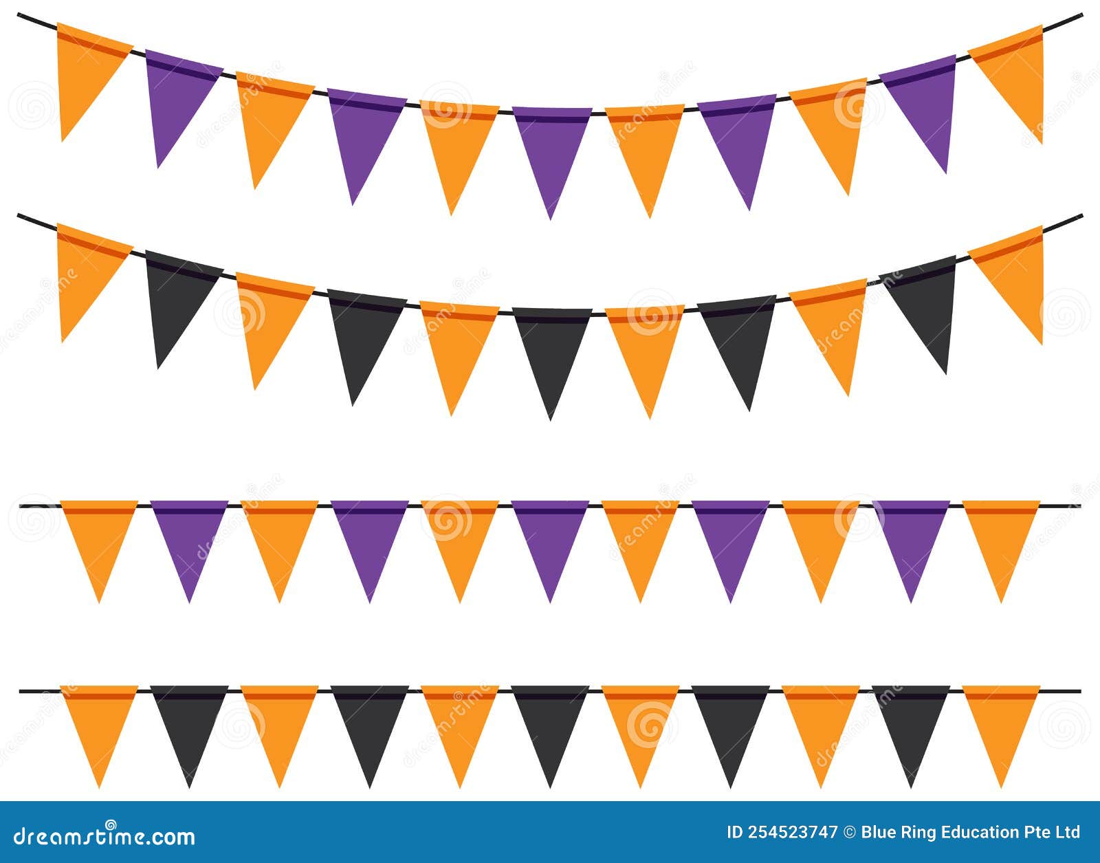 Set of Party Flag for Halloween Decoration Stock Vector - Illustration ...