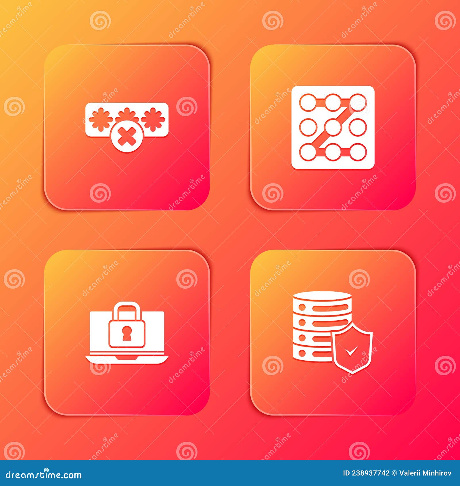 Set Password Protection, Graphic Password, Laptop and Lock and Server ...