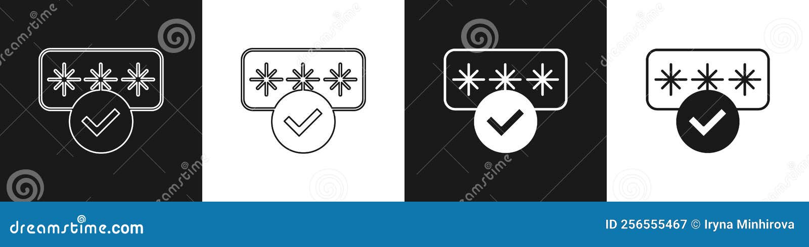 Set Password Protection and Safety Access Icon Isolated on Black and ...