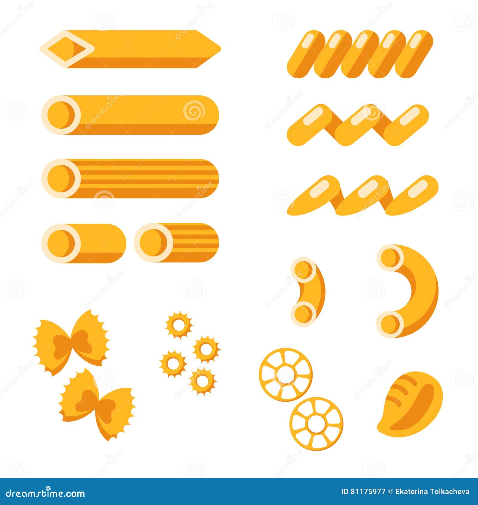 Pasta Shapes Vector Illustration | CartoonDealer.com #24400040