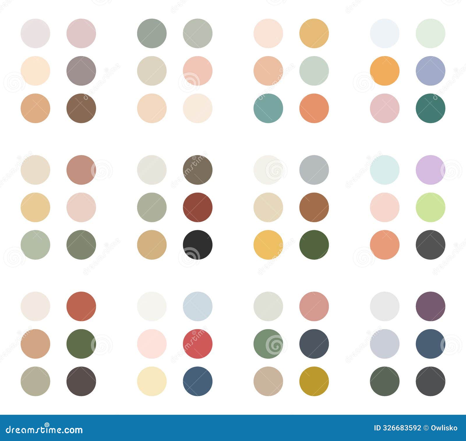 Set of Pastel and Muted Colour Palettes Stock Illustration ...