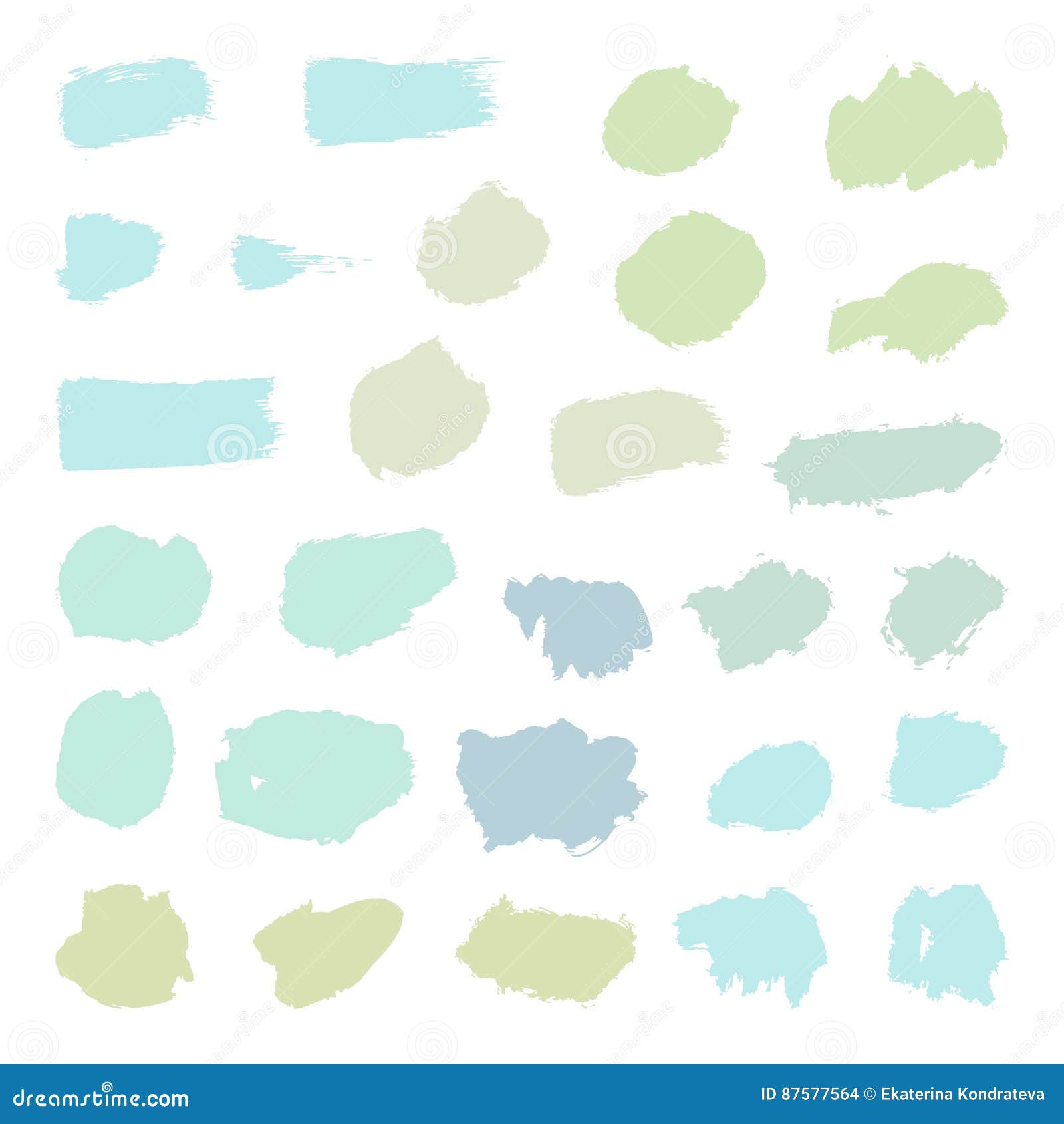 Set of Pastel Paint Brush Objects. Stock Vector - Illustration of ...