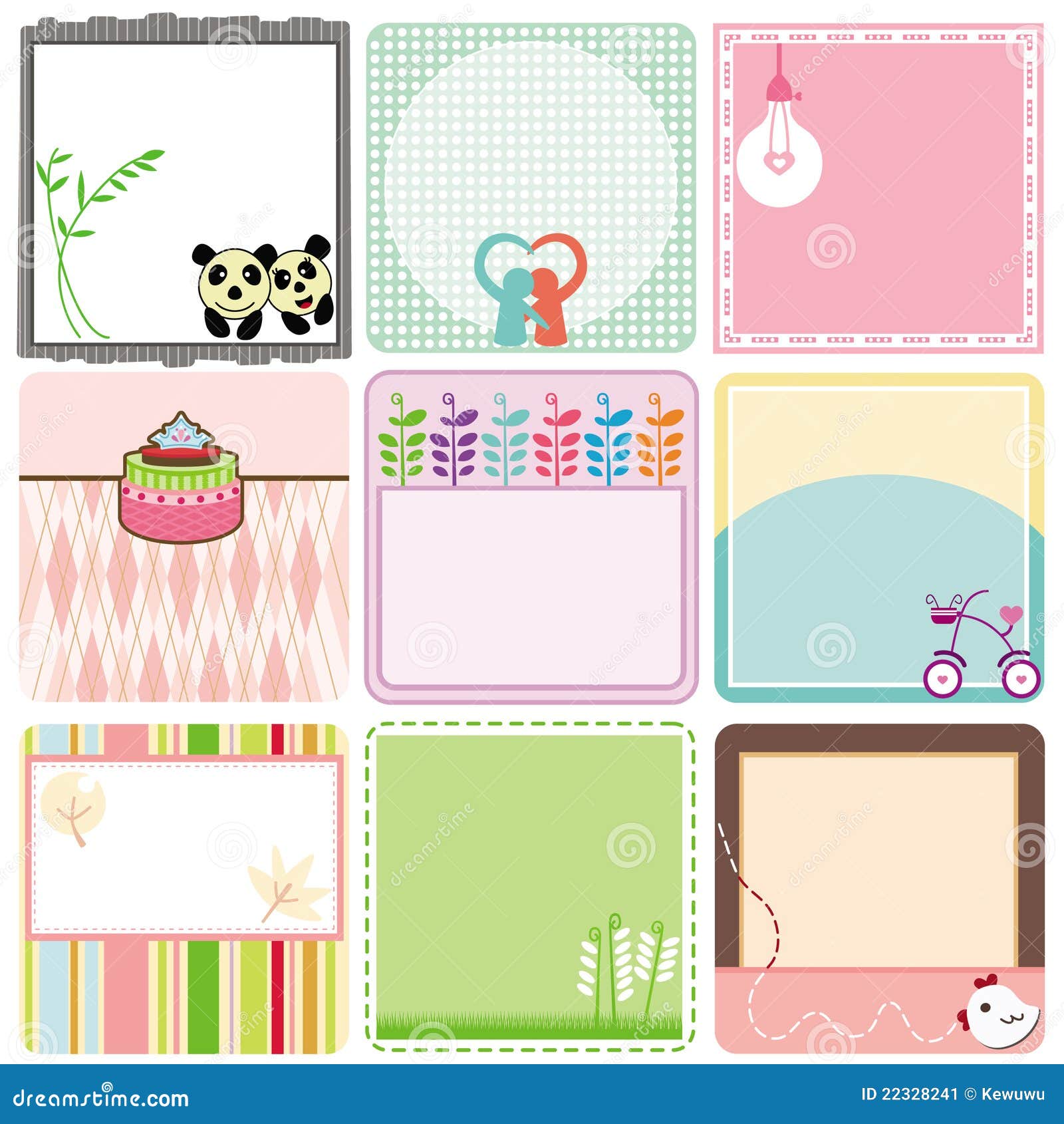 A Set of Pastel Tags / Labels Stock Vector - Illustration of line ...