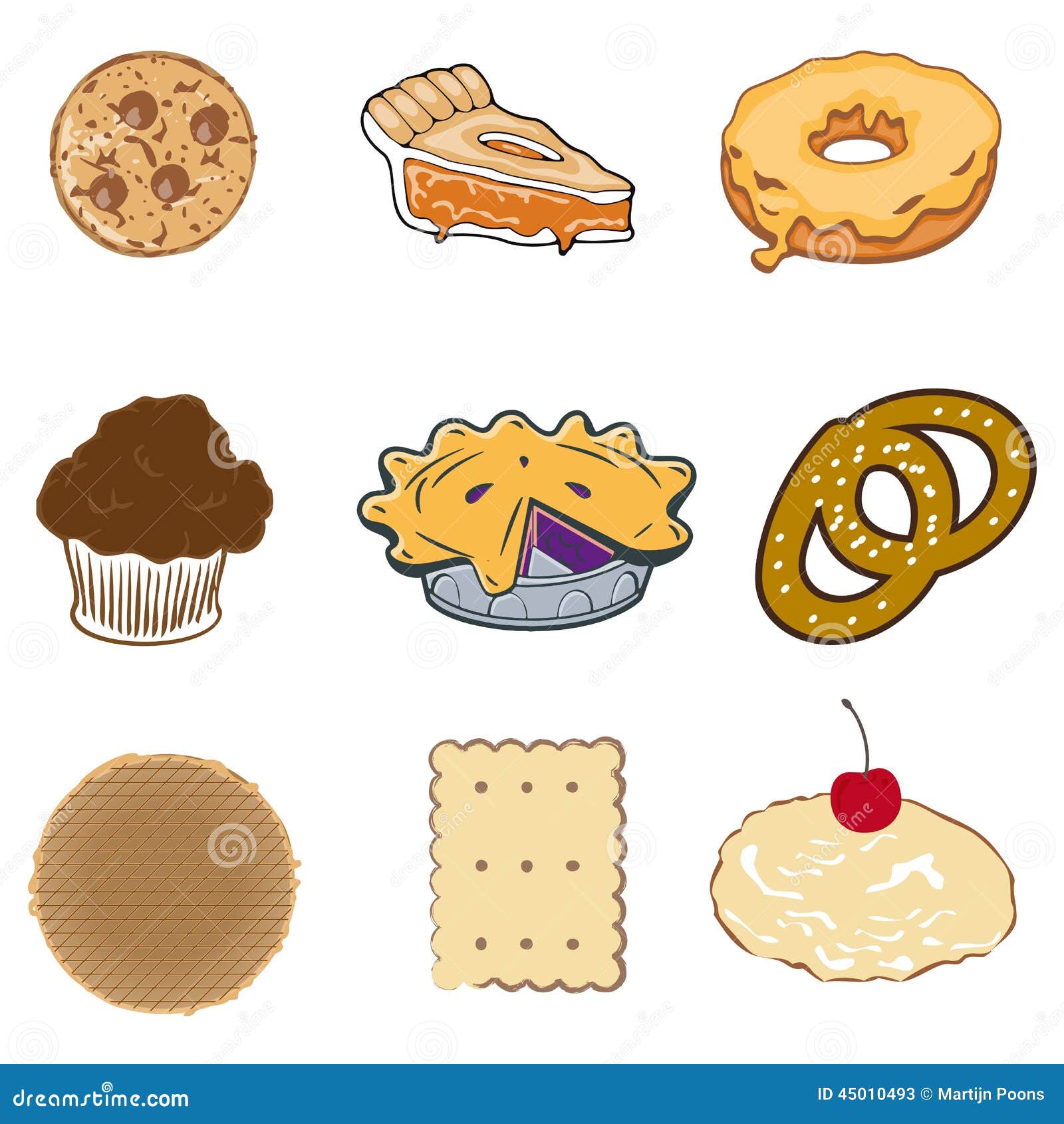 Set of pastry stock vector. Illustration of collection - 45010493