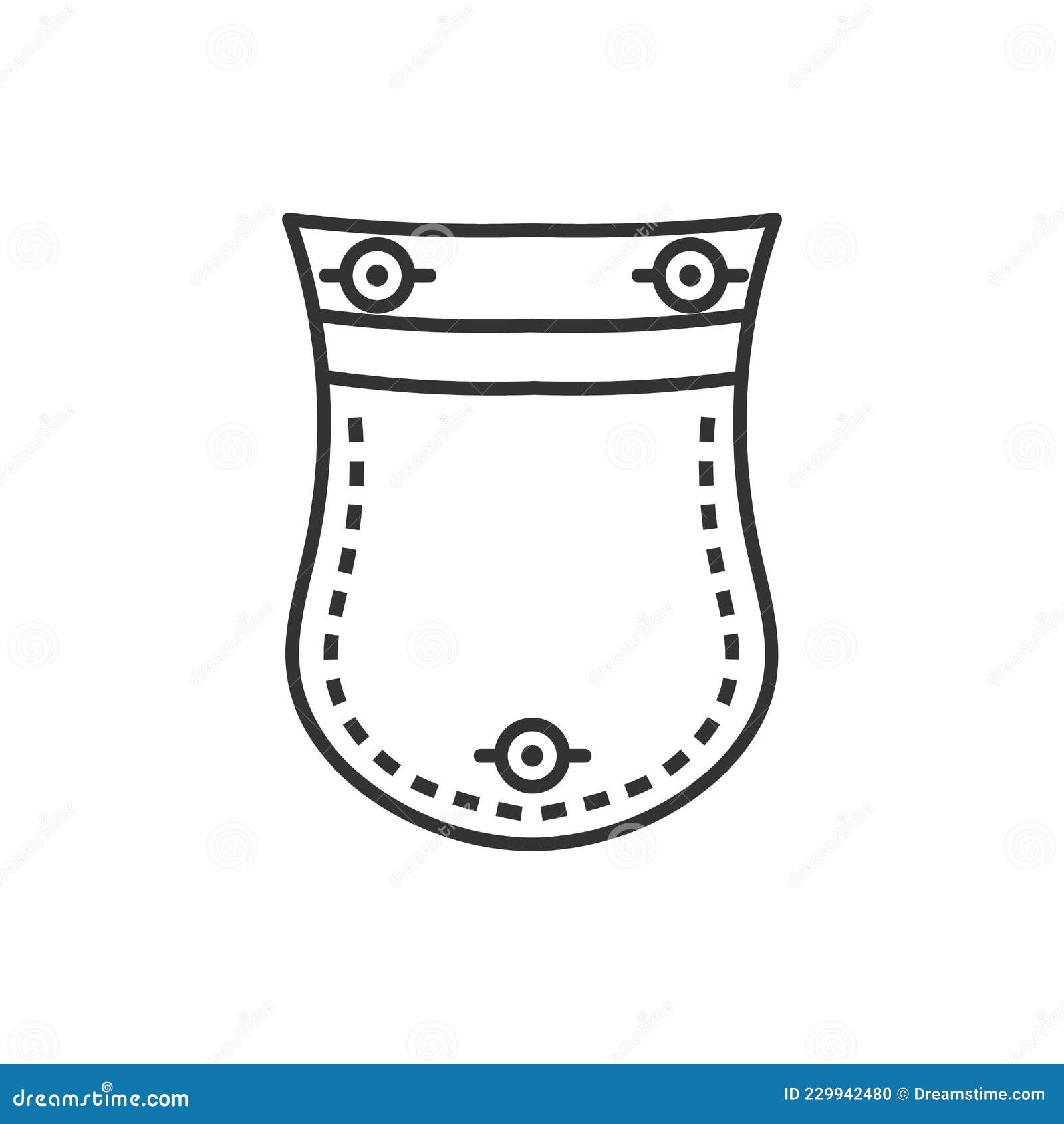 Set of Patch Pockets, Fabric for Clothes. Stock Illustration ...