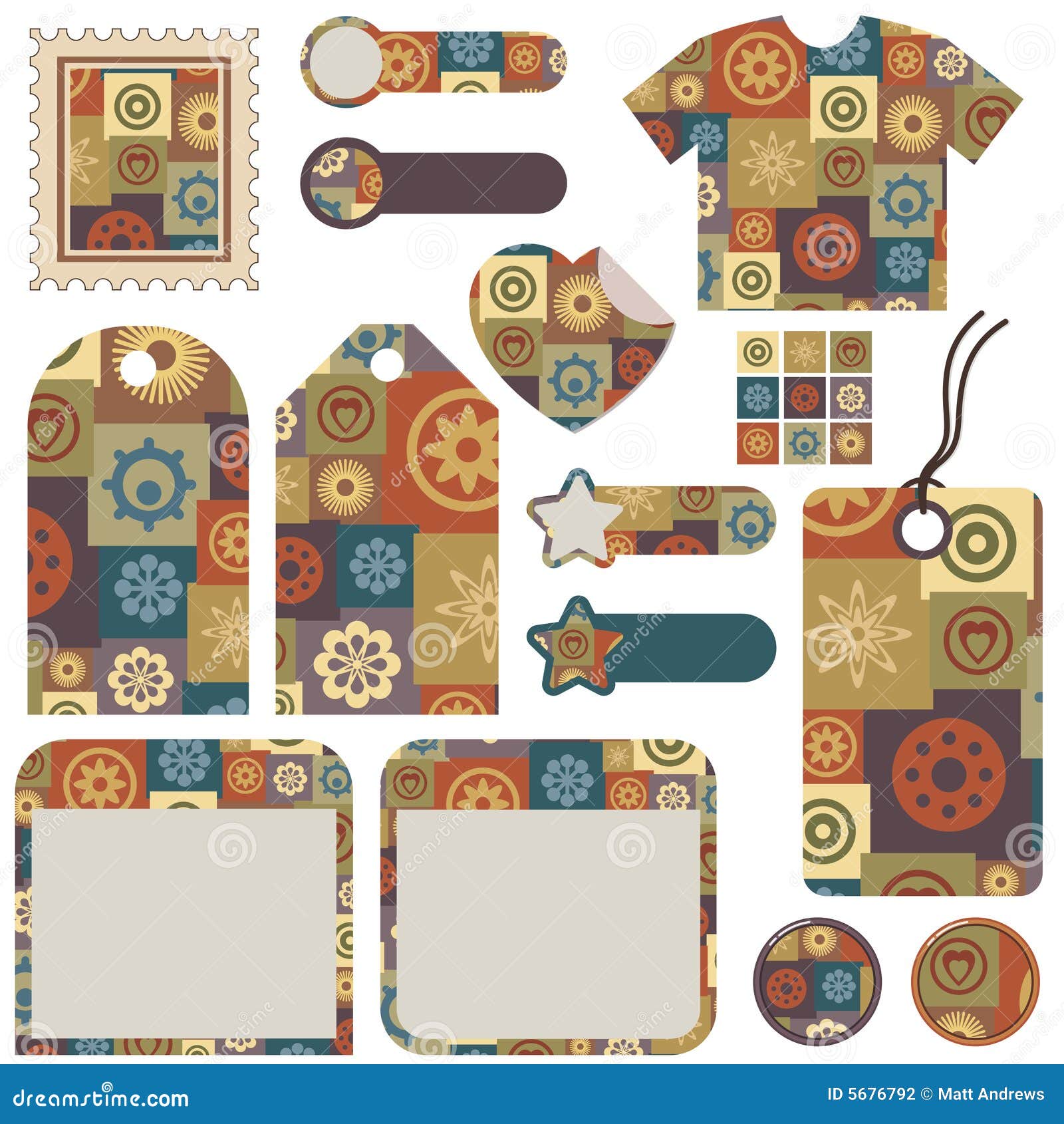 Set of patchwork designs stock vector. Illustration of gift - 5676792