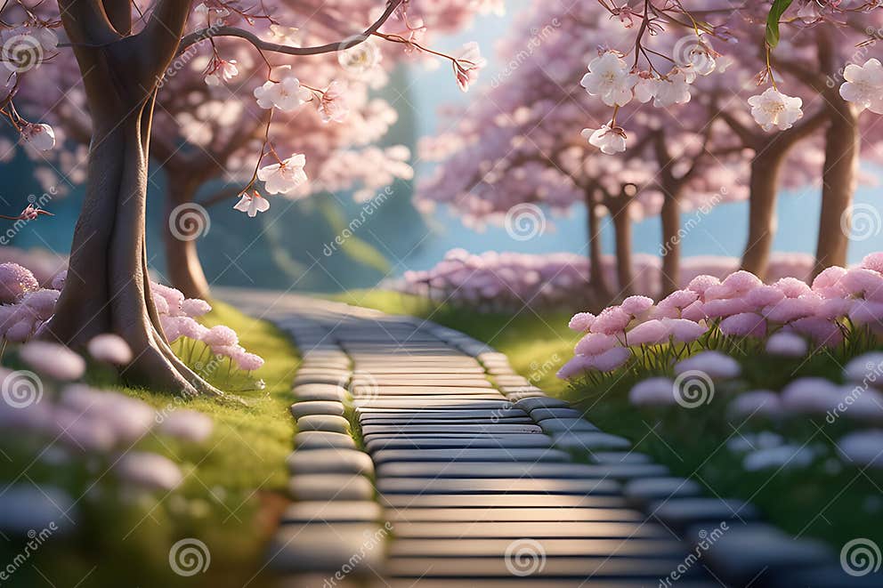 Set of Paths in the Midst of Nature on Both Sides. Background Wallpaper ...