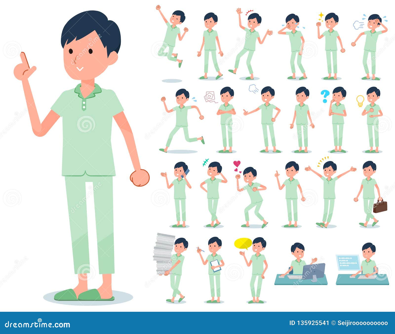 Flat Type Patient Men_emotion Stock Vector - Illustration of guide ...