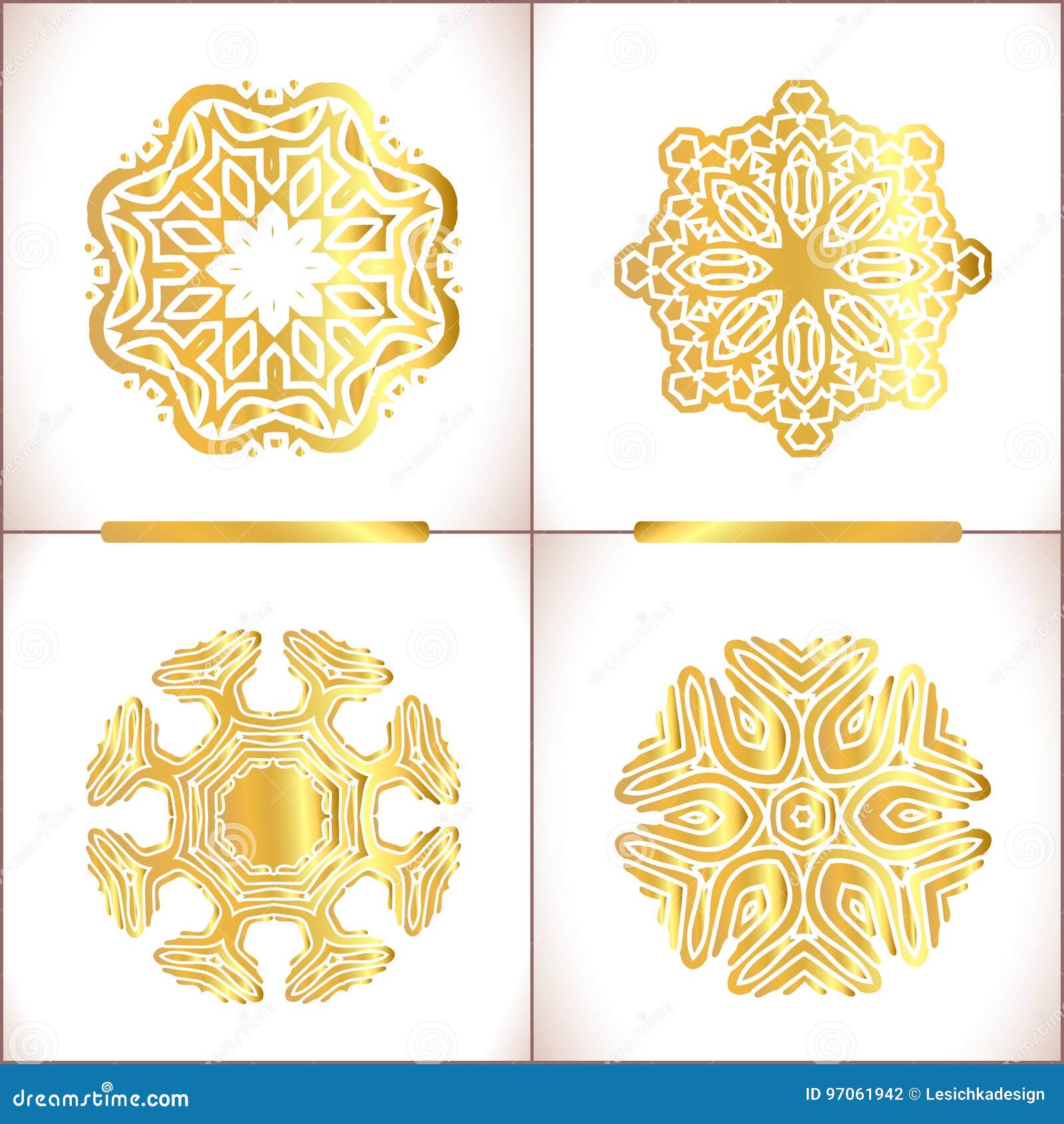 Set Pattern Geometric Gold Logo. Stock Vector - Illustration of fabric ...