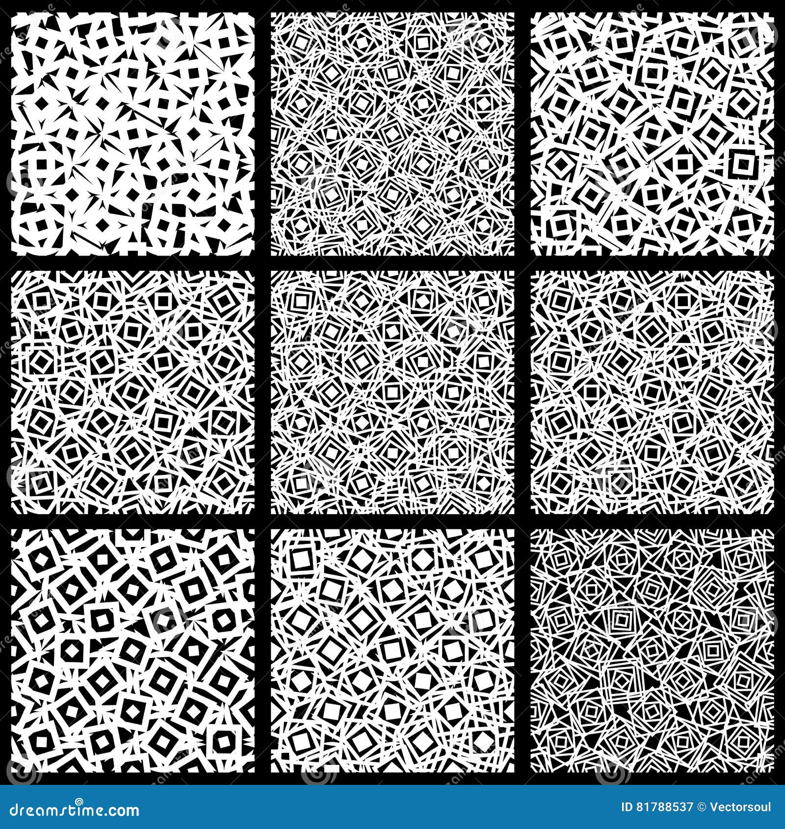 Set of 9 Pattern with Random, Irregular Shapes. Stock Vector ...