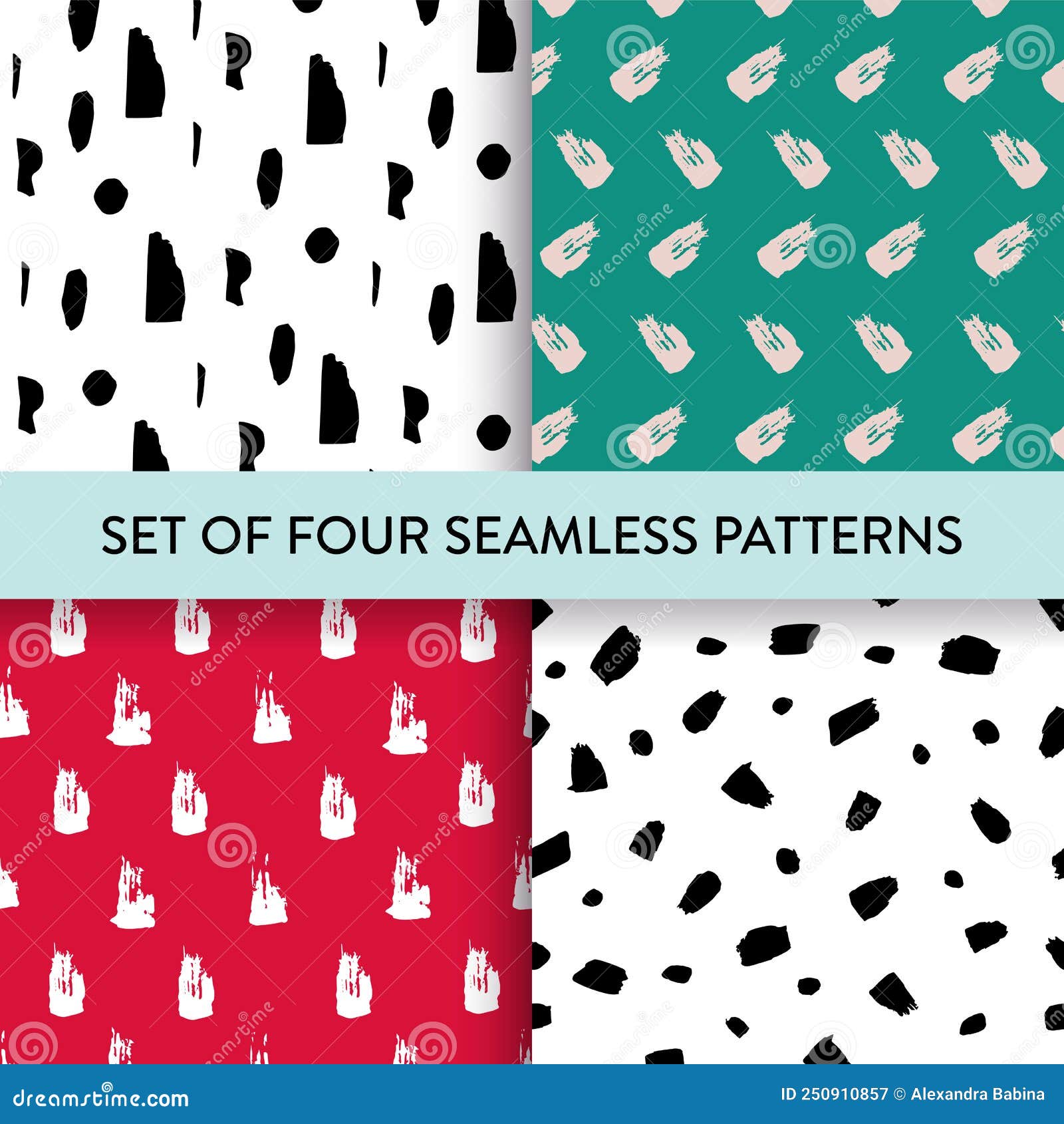 Set of Pattern with Rough, Cutout Shapes and Dots. Stock Vector ...