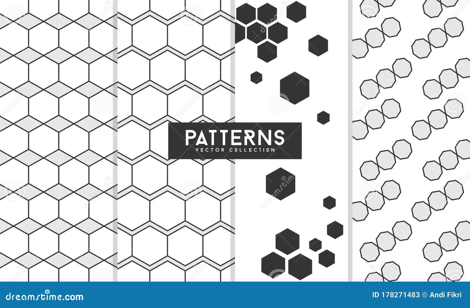 Set of Pattern Vector Collection Geometric Lines Black and White Stock ...