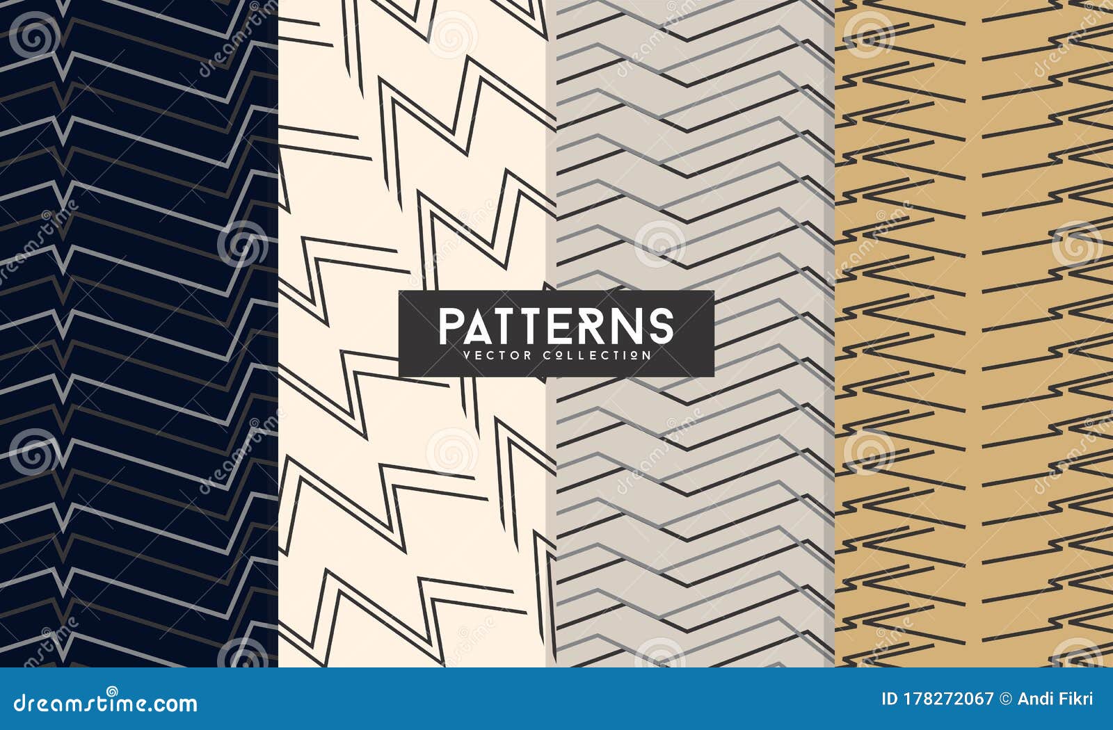 Set of Pattern Vector Collection Retro Geometric Stock Vector ...