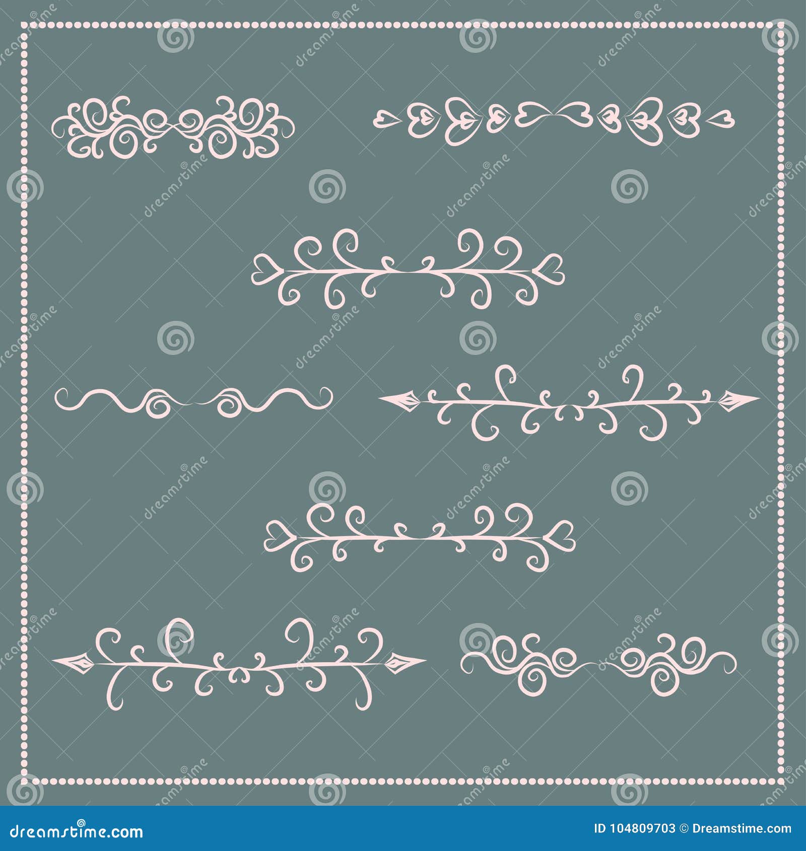 Set of patterned banners stock vector. Illustration of elements - 104809703