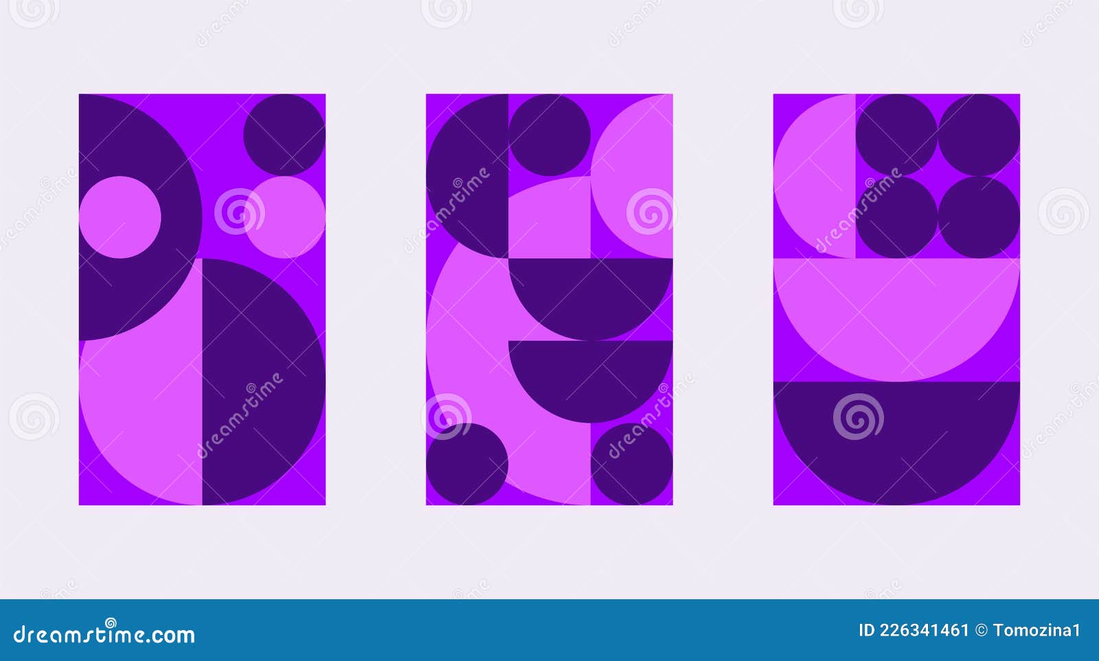 Set Of Patterns In Bauhaus Style For Interior Posters. Swiss Style ...